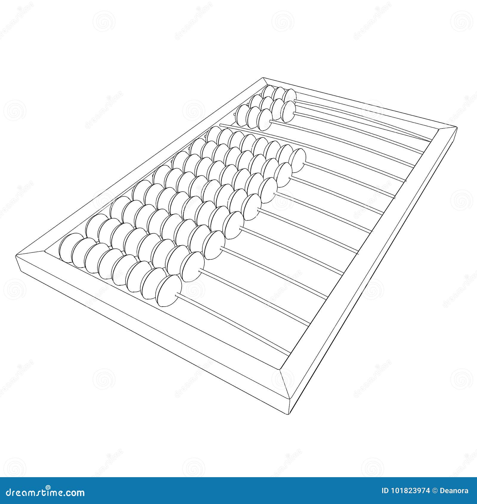 Counting Frame or Abacus Outline Stock Illustration - Illustration of ...