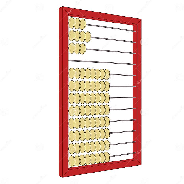 Counting Frame or Abacus Outline Stock Illustration - Illustration of ...