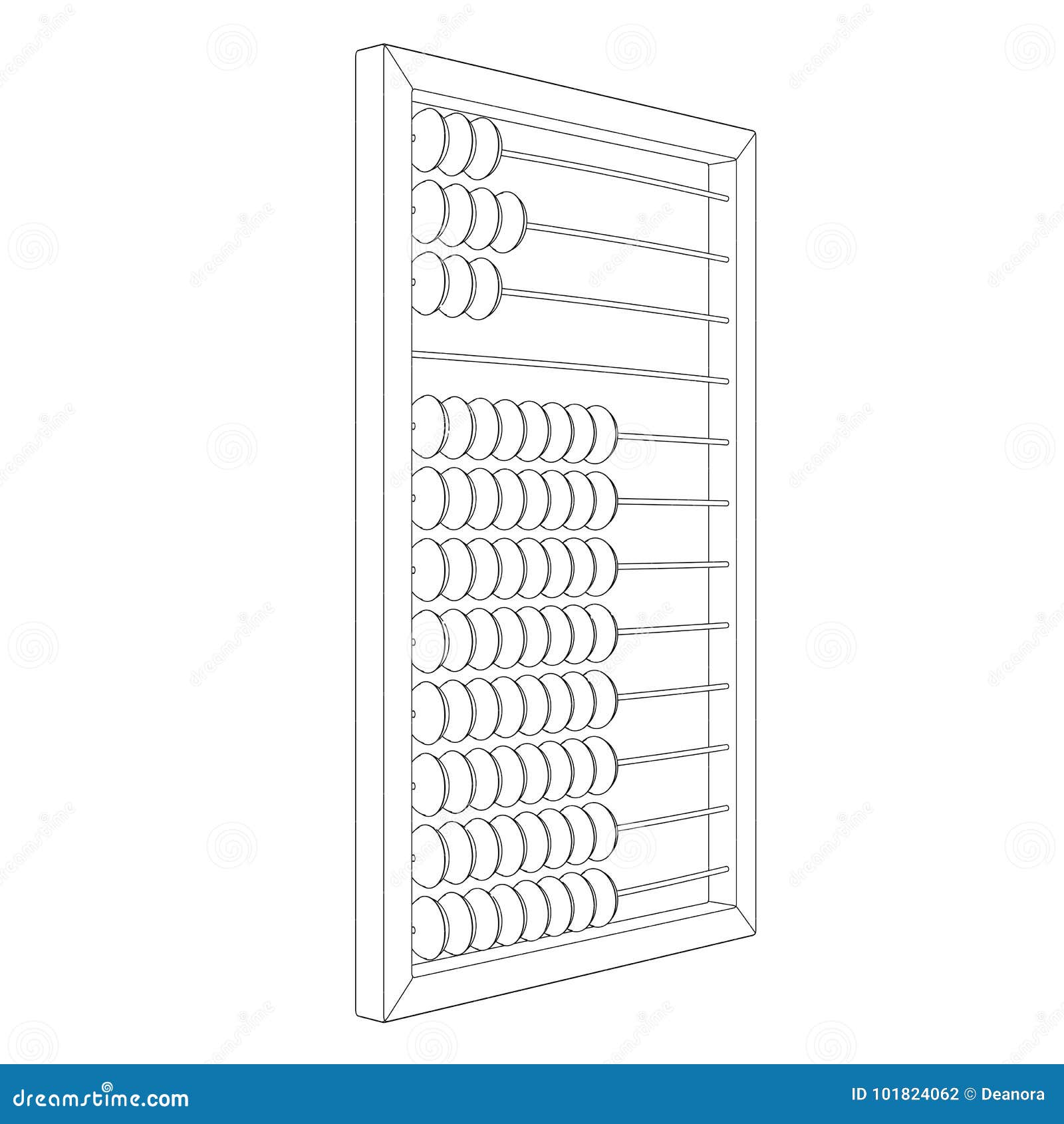 Counting Frame or Abacus Outline Stock Illustration - Illustration of ...