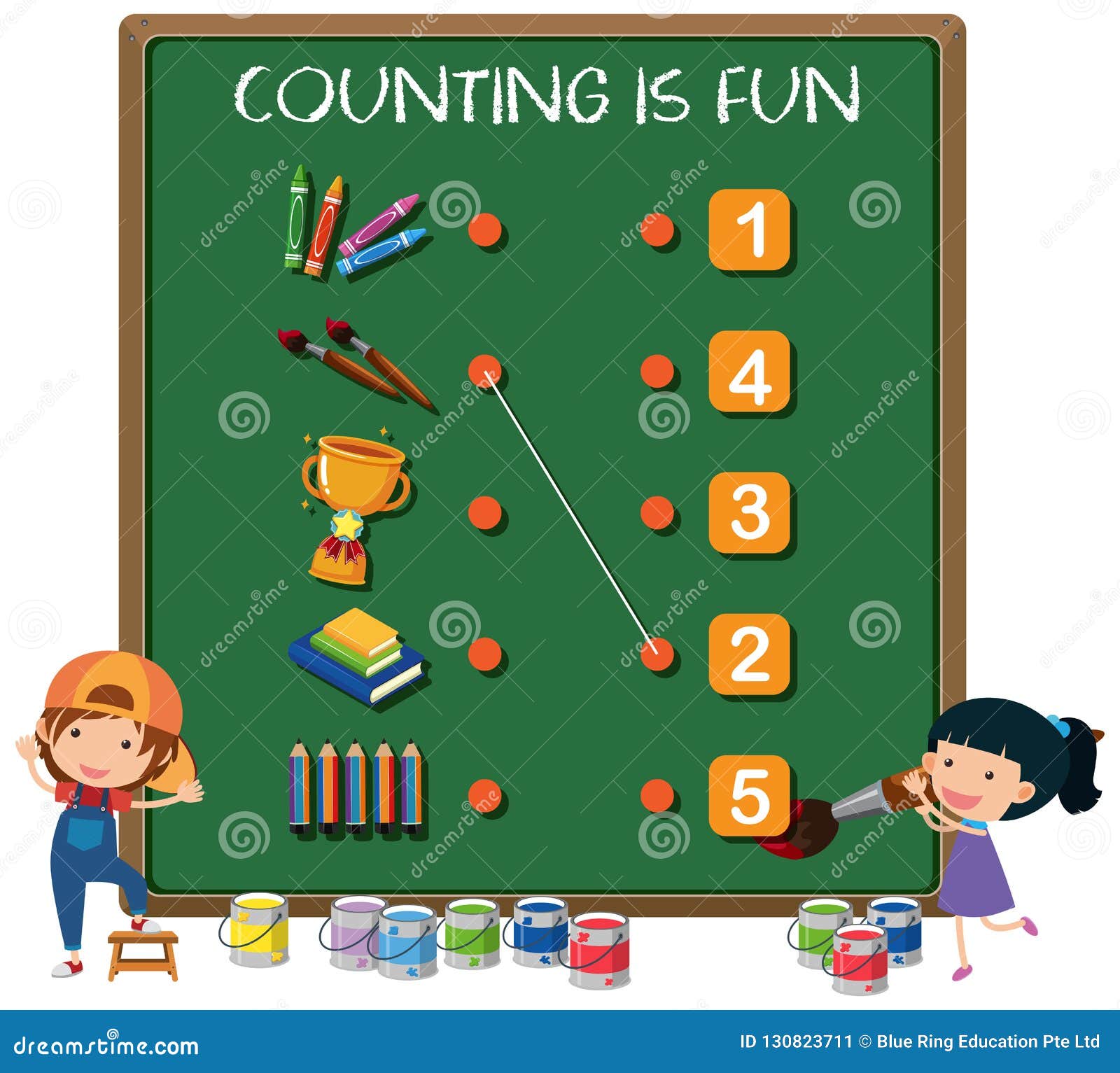 Counting is fun concept stock vector. Illustration of trophy - 130823711
