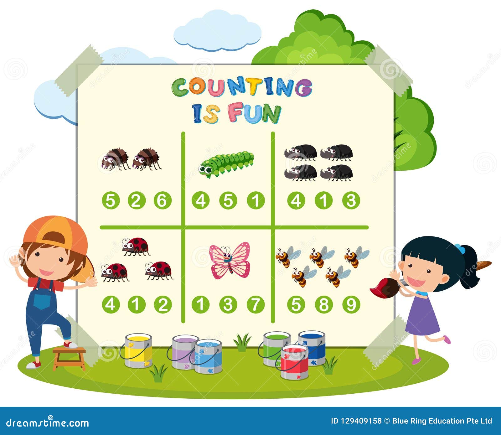 Counting is fun games stock vector. Illustration of counting - 129409158