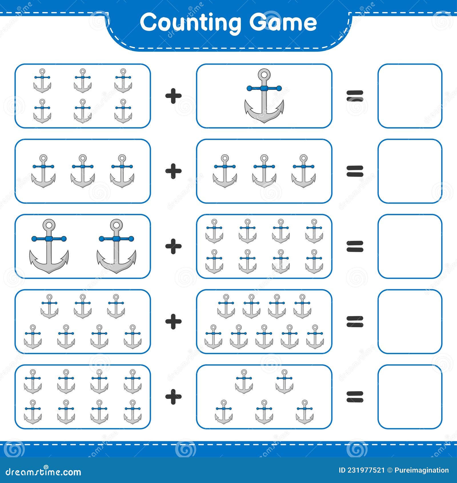 Counting Game, Count the Number of Anchor and Write the Result ...