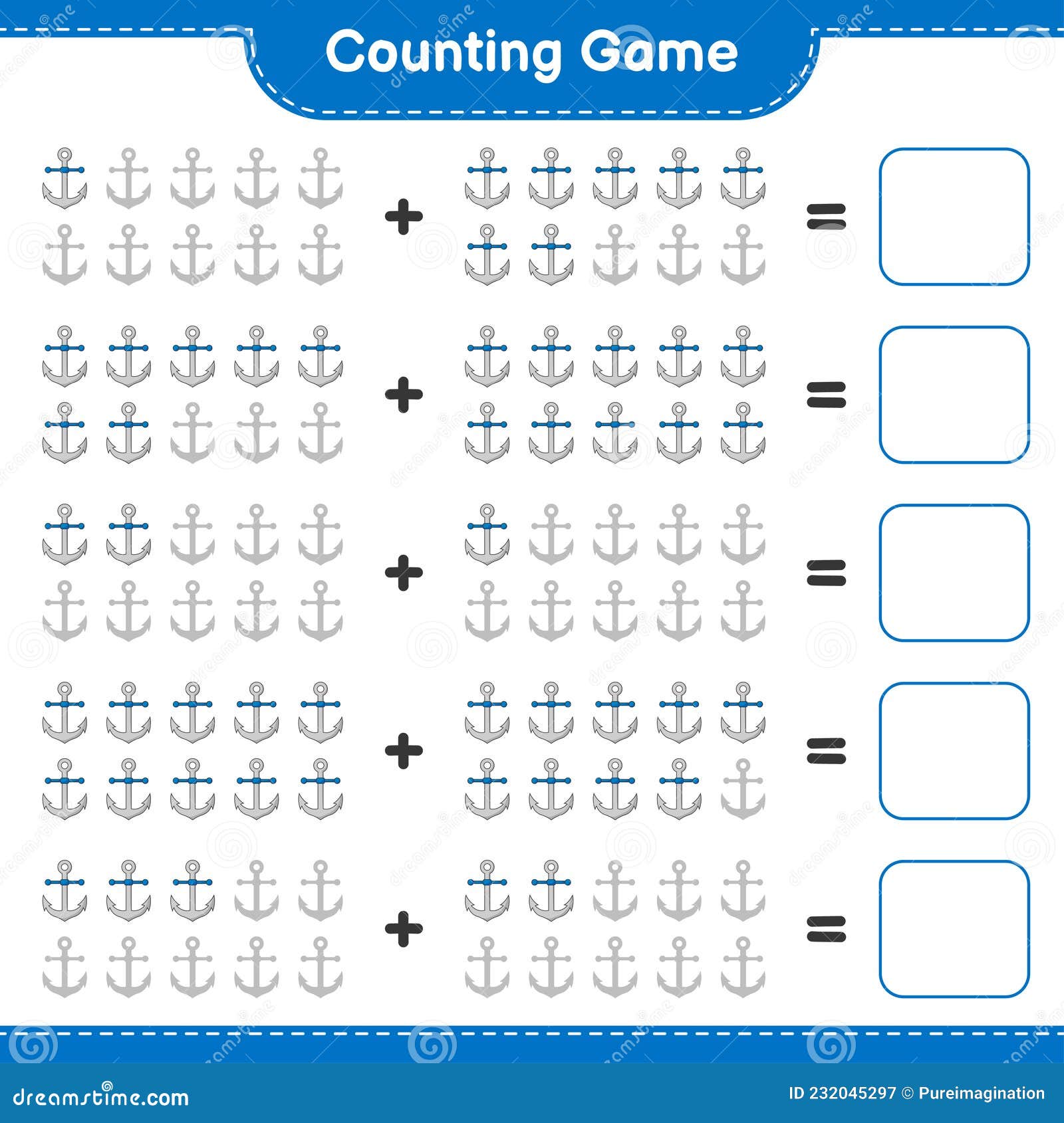 Counting Game, Count the Number of Anchor and Write the Result ...