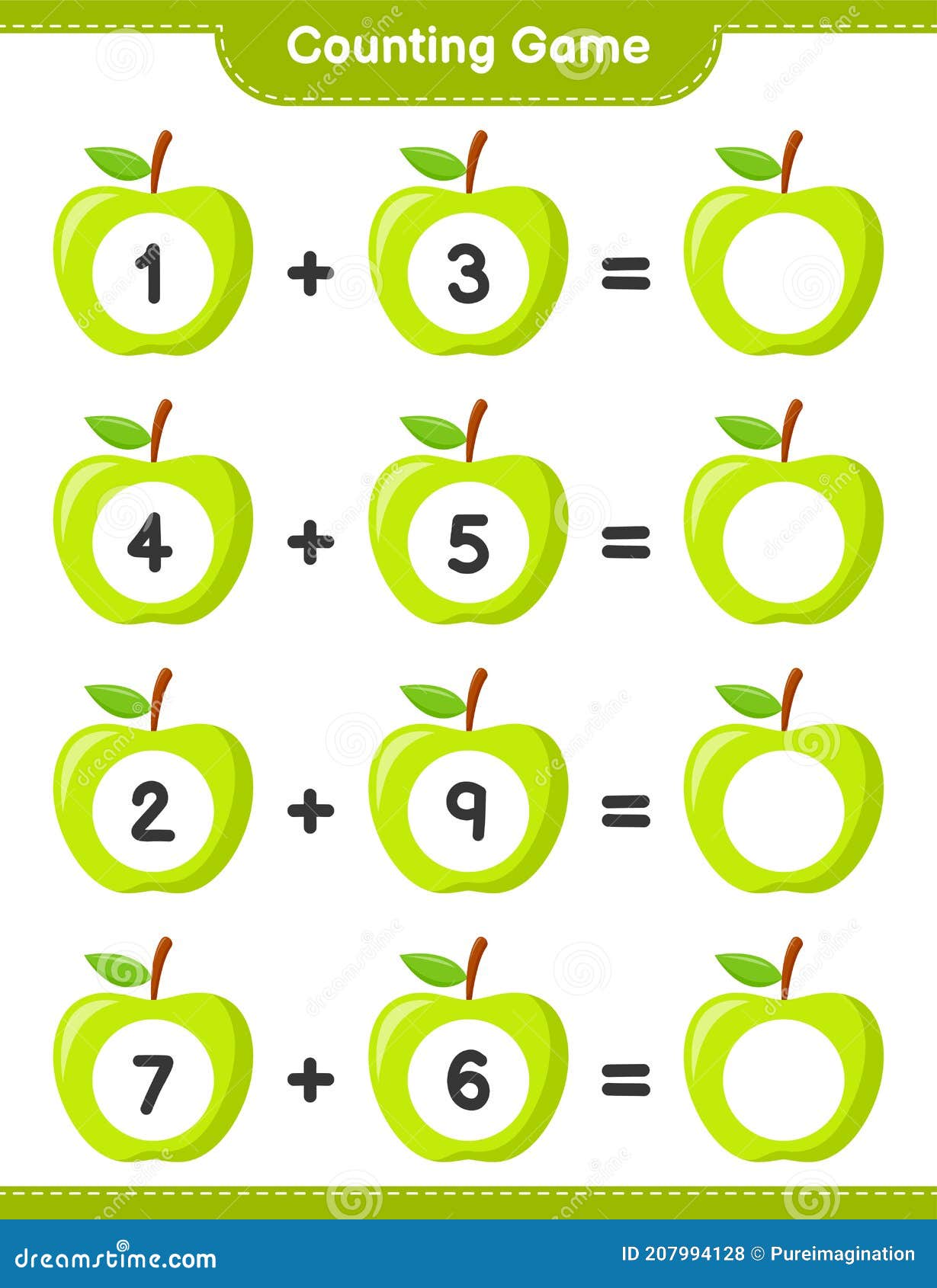 Counting Game, Count the Number of Apple and Write the Result ...