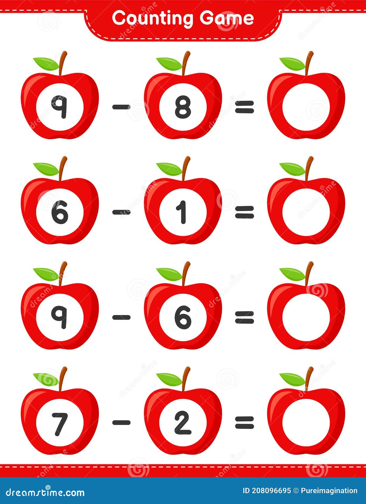 Counting Game, Count the Number of Apple and Write the Result ...