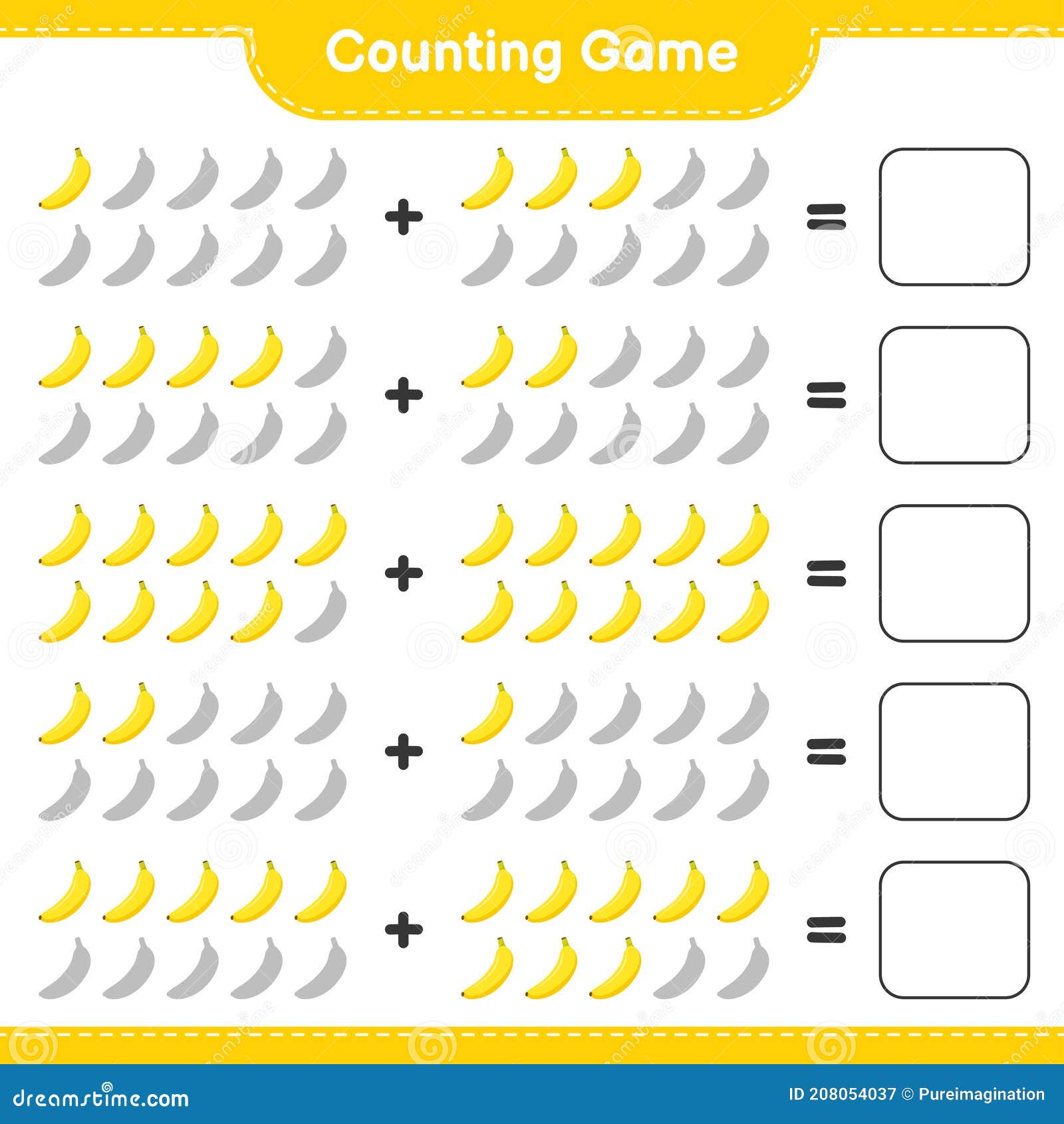 Counting Game, Count the Number of Banana and Write the Result ...