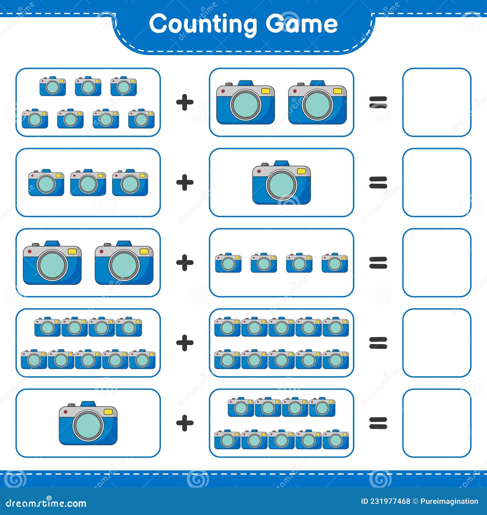 Counting Game, Count the Number of Camera and Write the Result ...