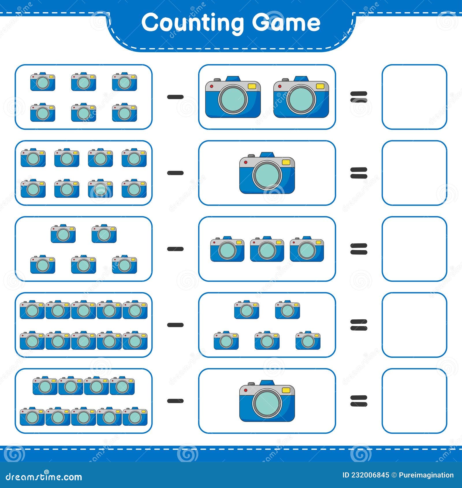 Counting Game, Count the Number of Camera and Write the Result ...