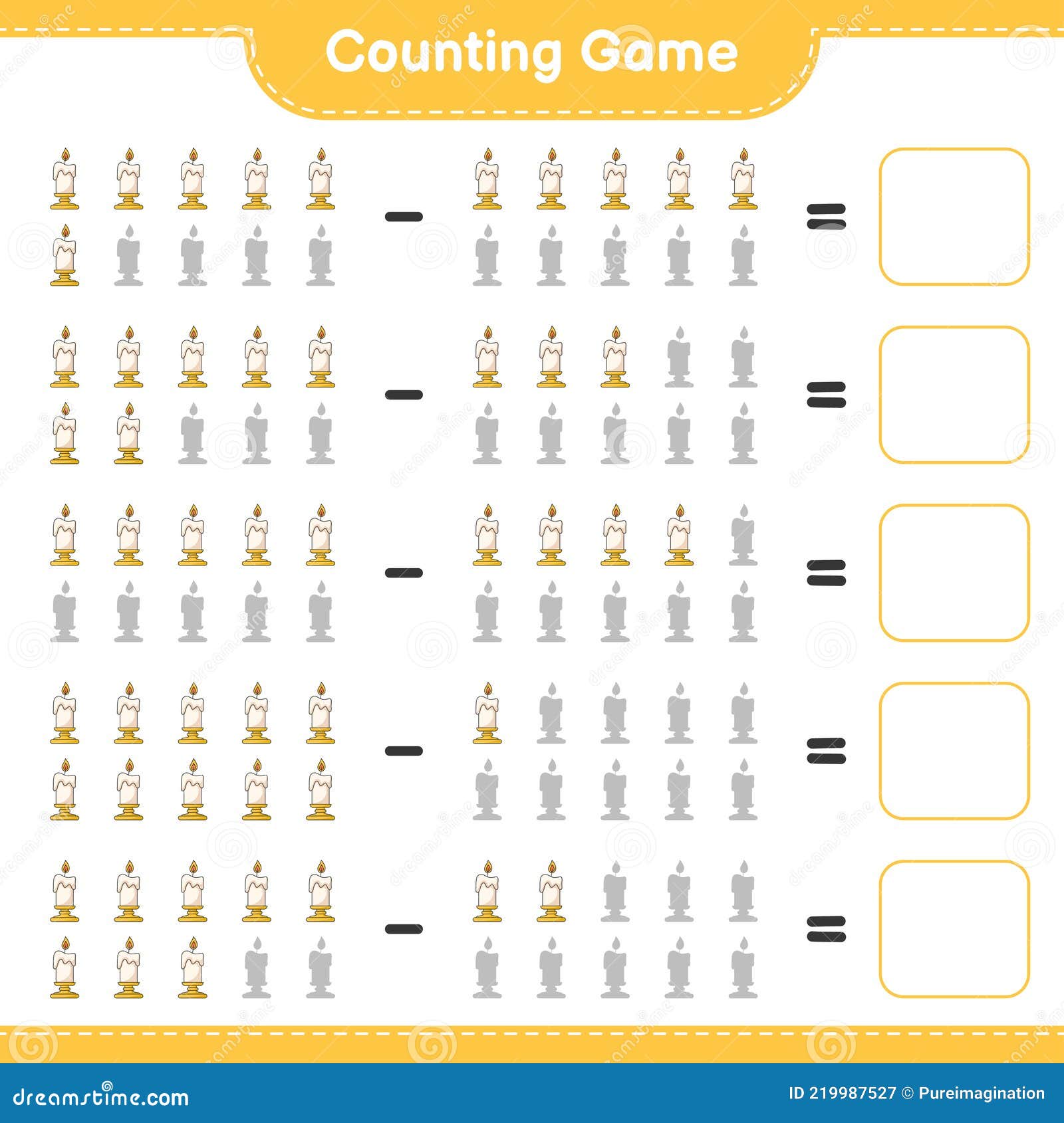 Counting Game, Count the Number of Candle and Write the Result ...