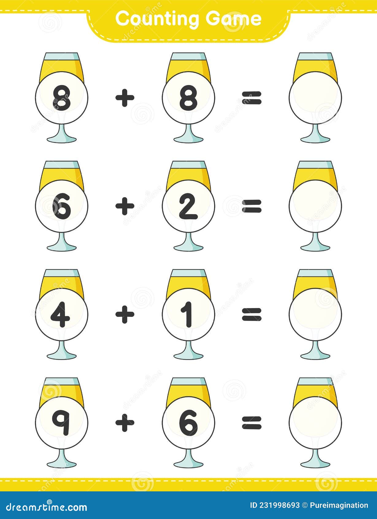 Counting Game, Count the Number of Cocktail and Write the Result ...