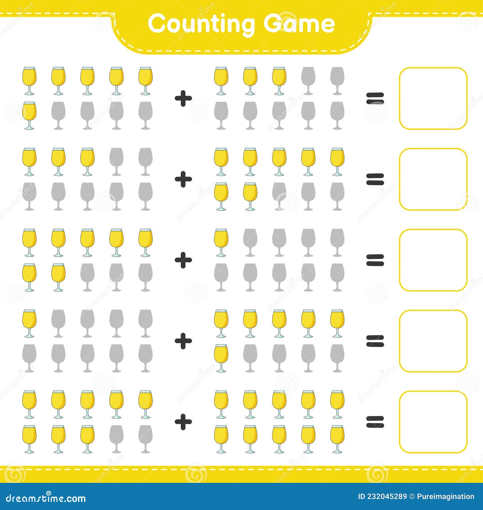 Counting Game, Count the Number of Cocktail and Write the Result ...