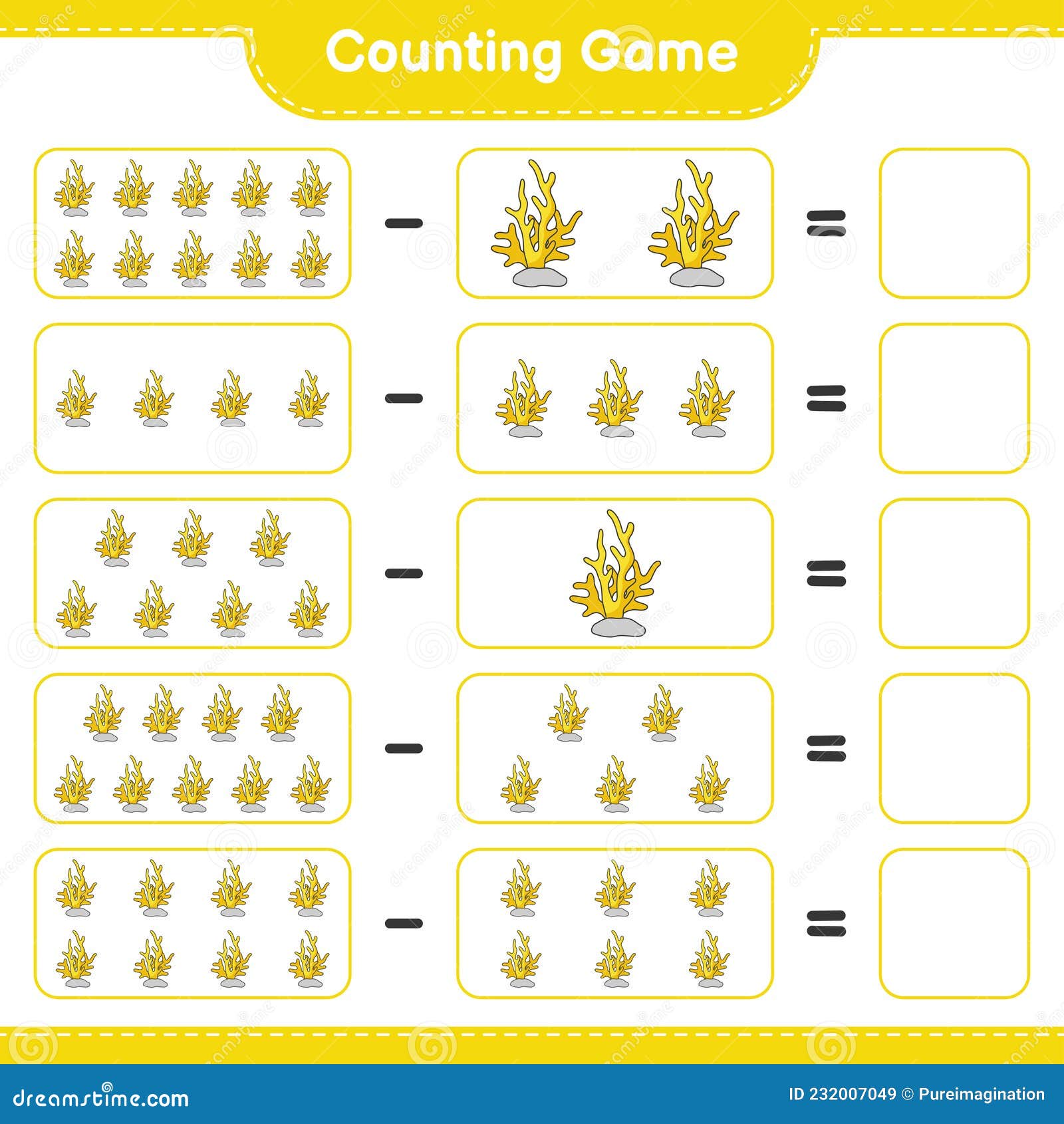 Counting Game, Count the Number of Coral and Write the Result ...