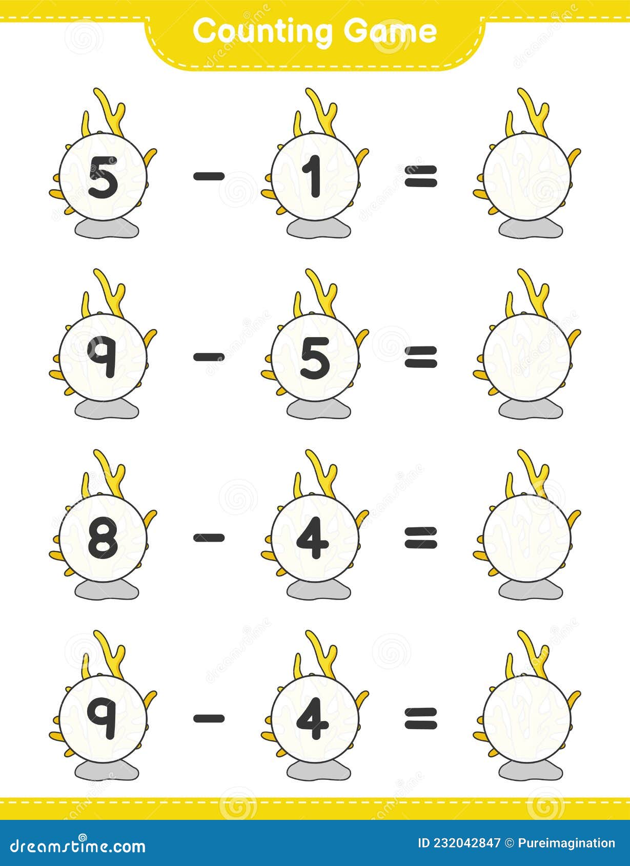Counting Game, Count the Number of Coral and Write the Result ...