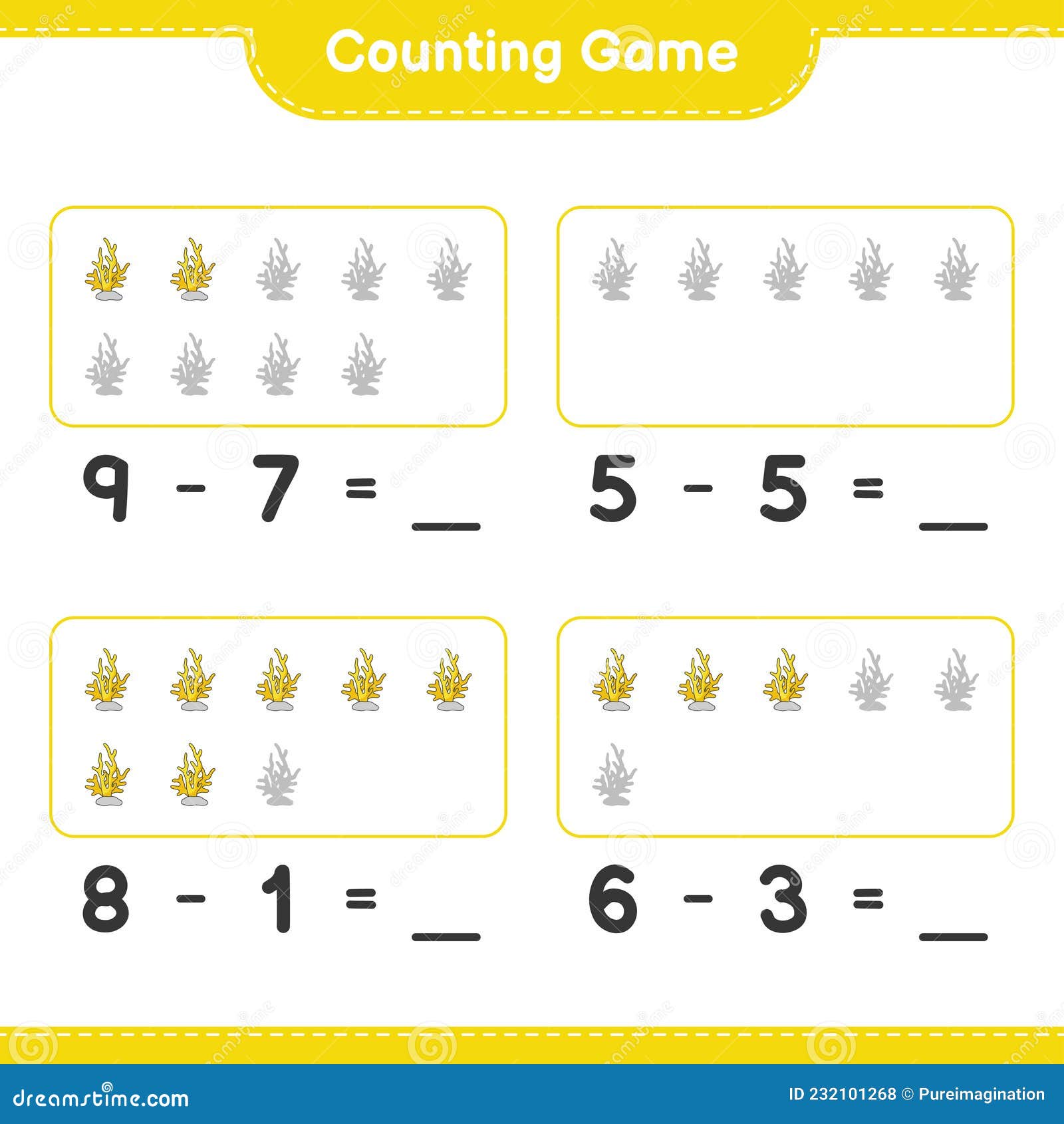 Counting Game, Count the Number of Coral and Write the Result ...