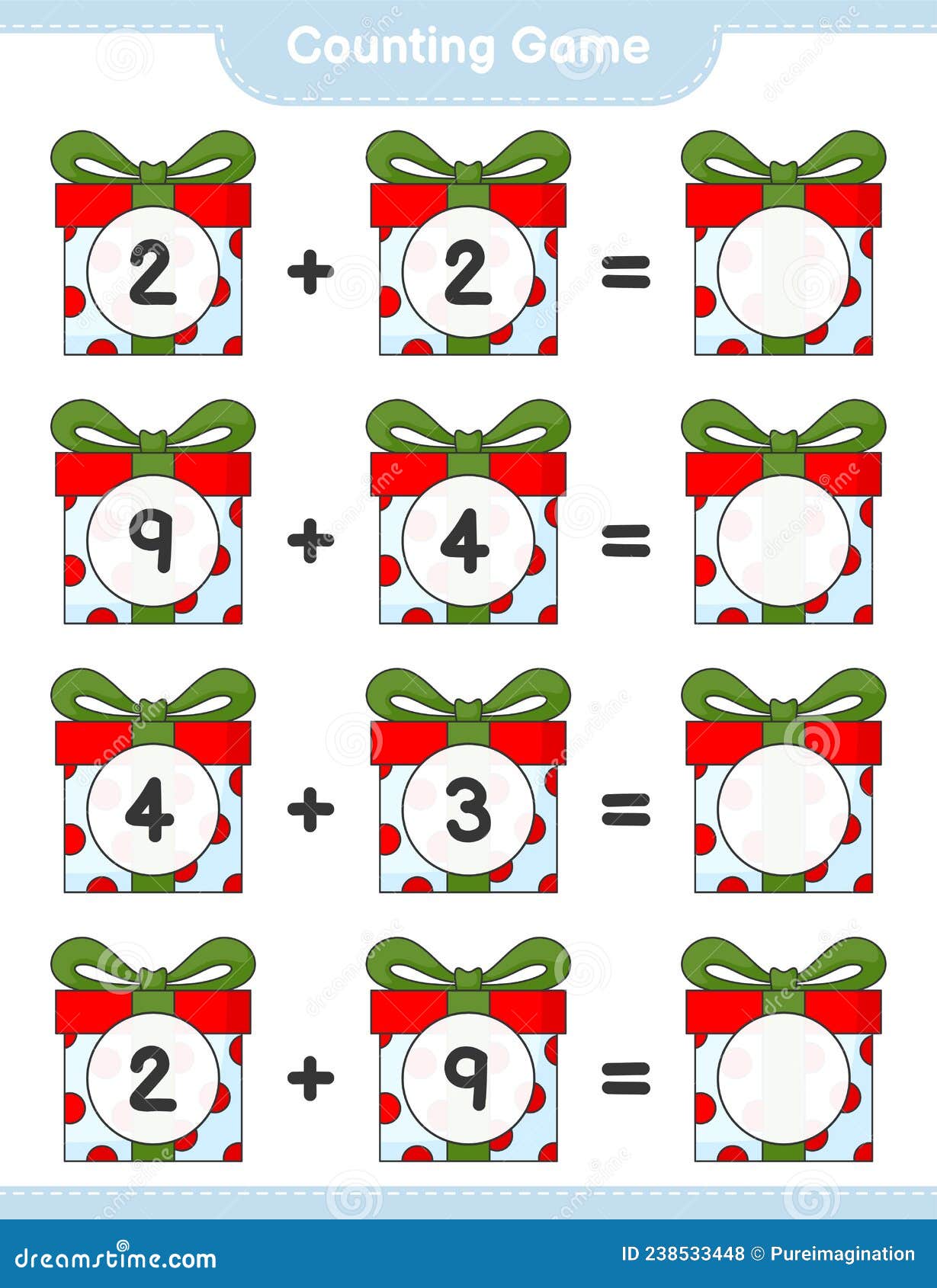 Counting Game, Count the Number of Gift Box and Write the Result ...