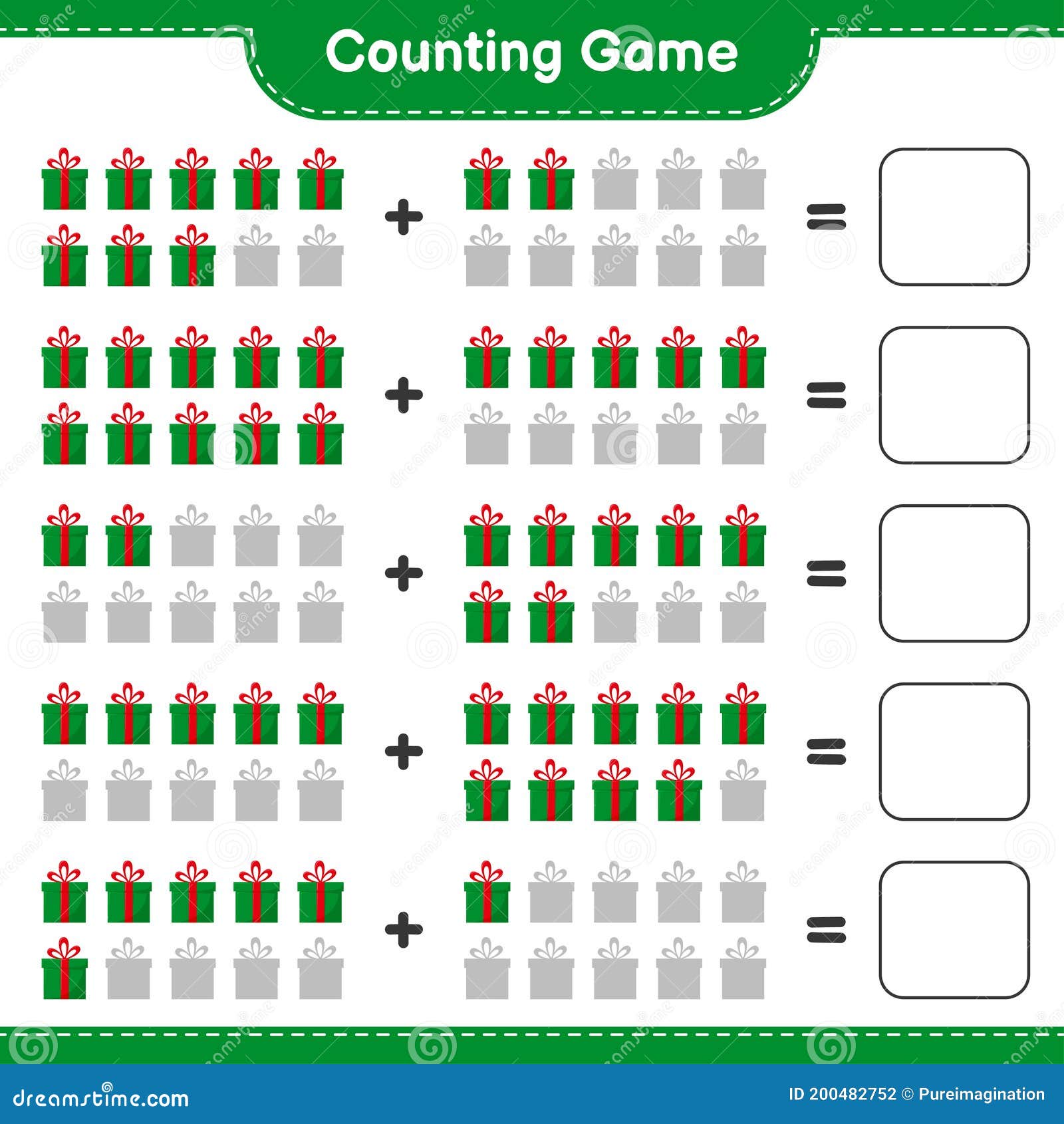 Counting Game, Count the Number of Gift Boxes and Write the Result ...