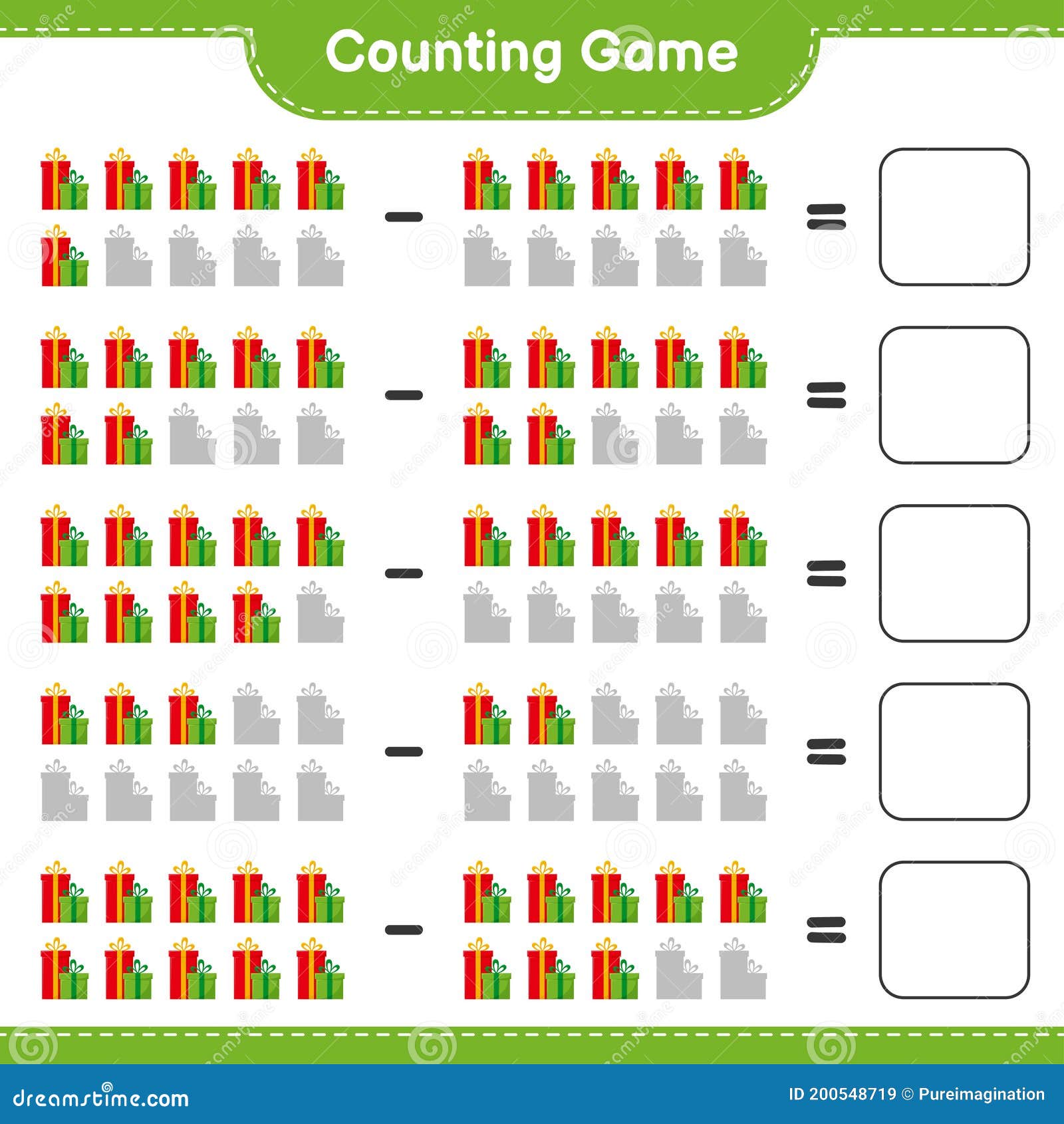 Counting Game, Count the Number of Gift Boxes and Write the Result ...