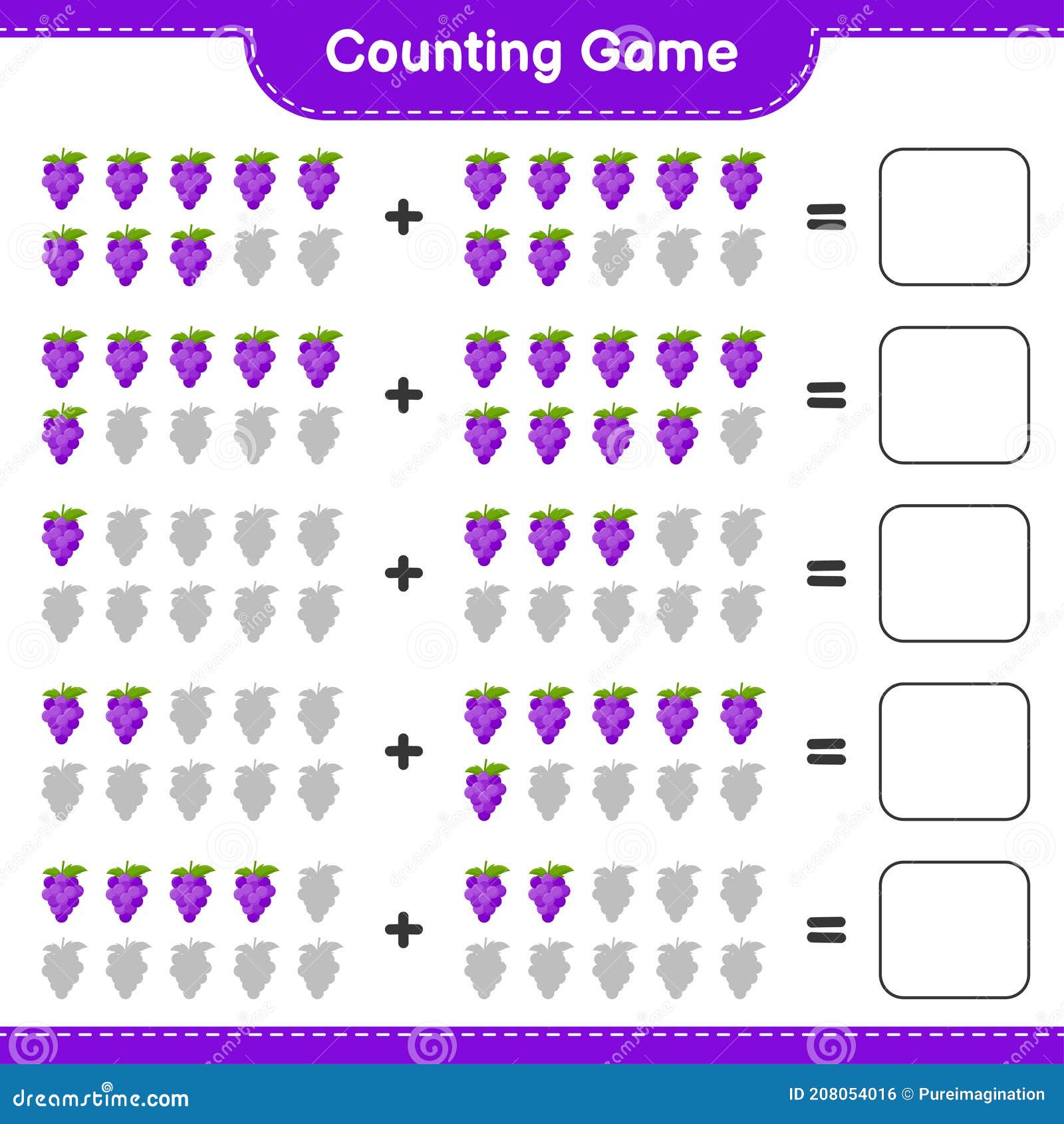 Counting Game, Count the Number of Grape and Write the Result ...