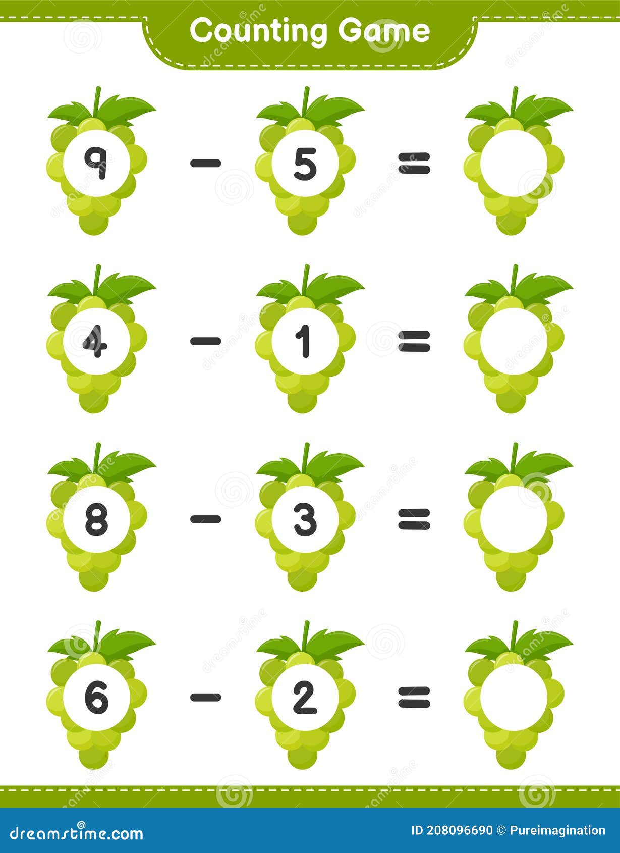 Counting Game, Count the Number of Grape and Write the Result ...