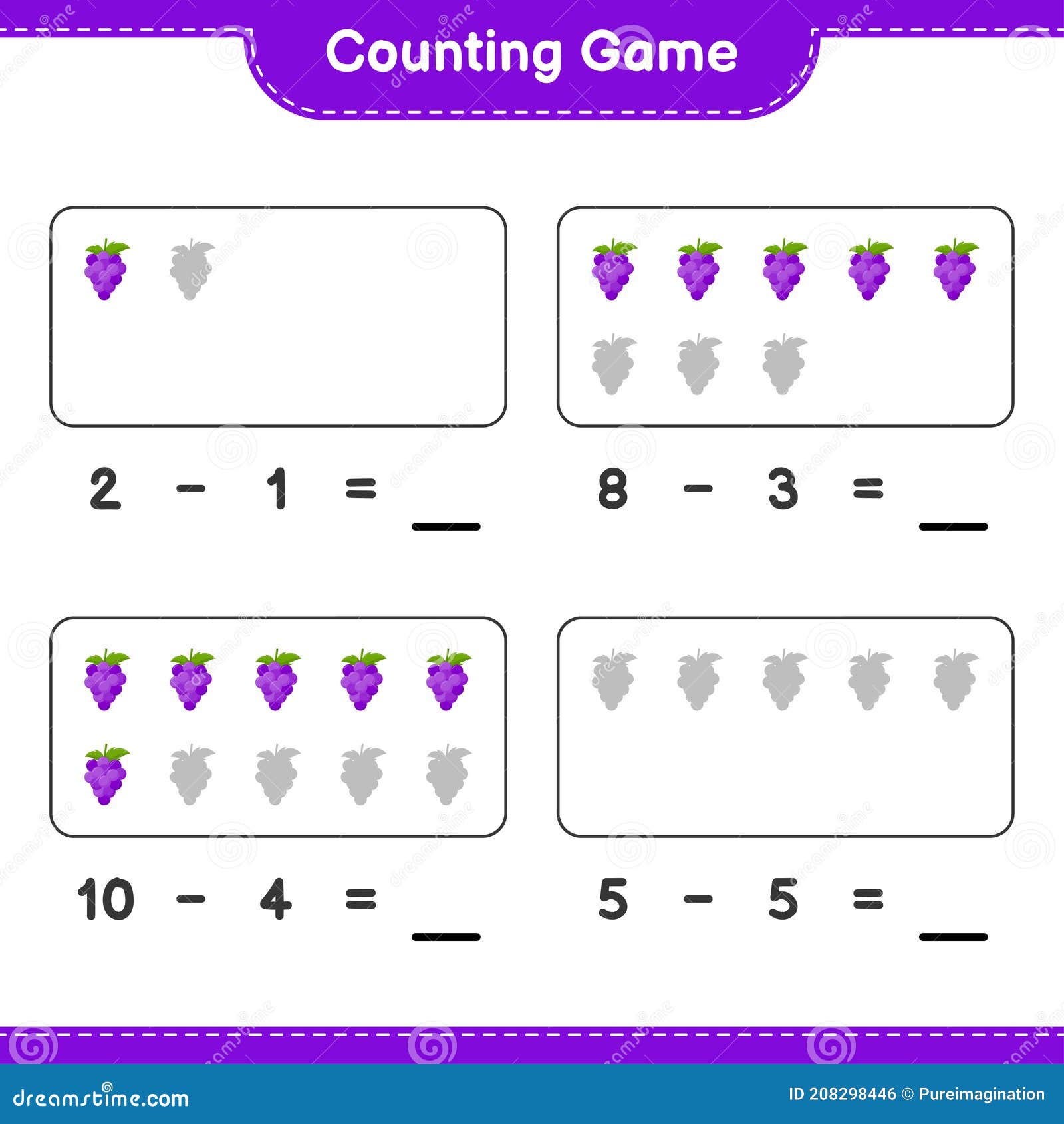 Counting Game, Count the Number of Grape and Write the Result ...