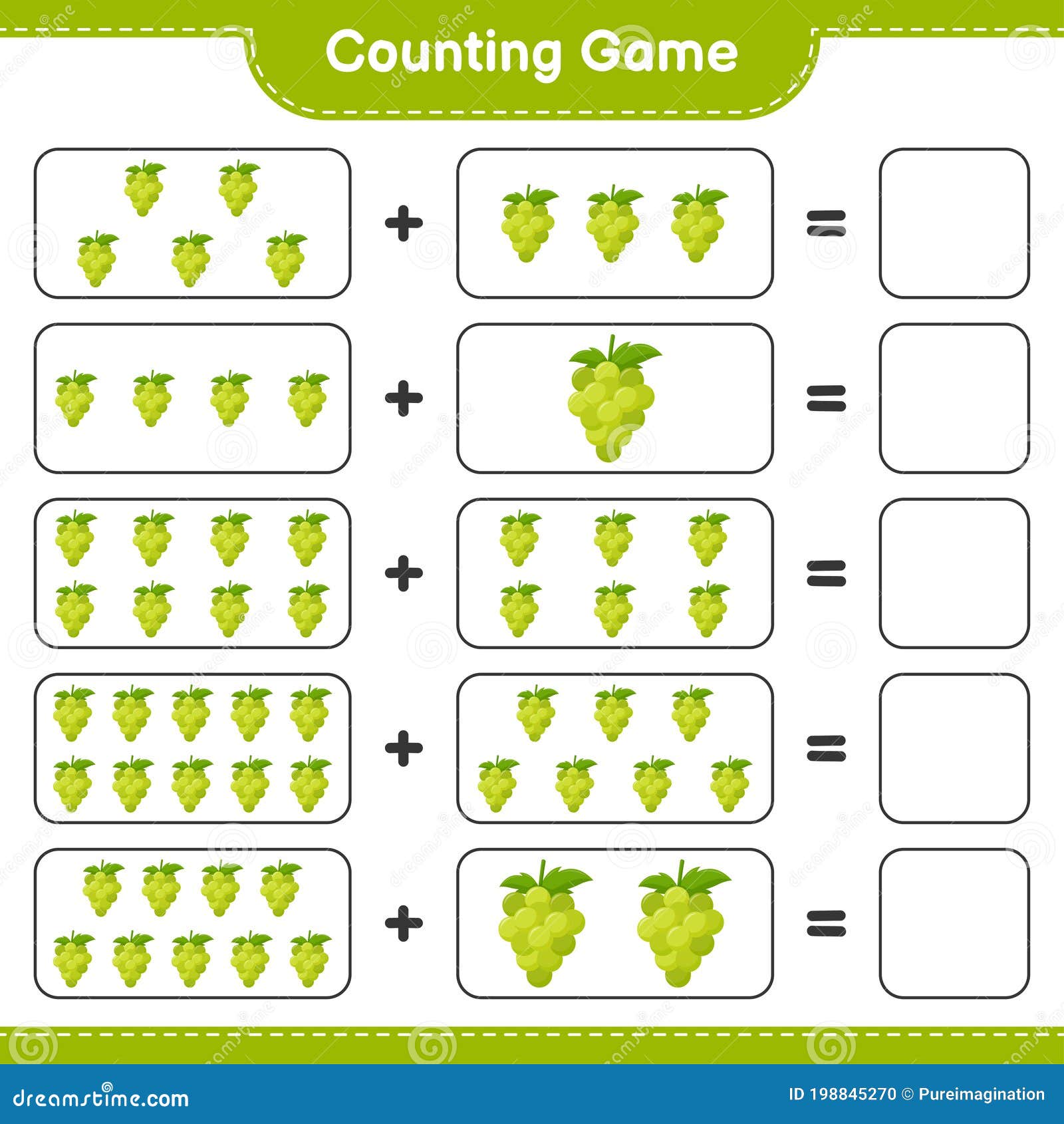 Counting Game, Count the Number of Grape and Write the Result ...