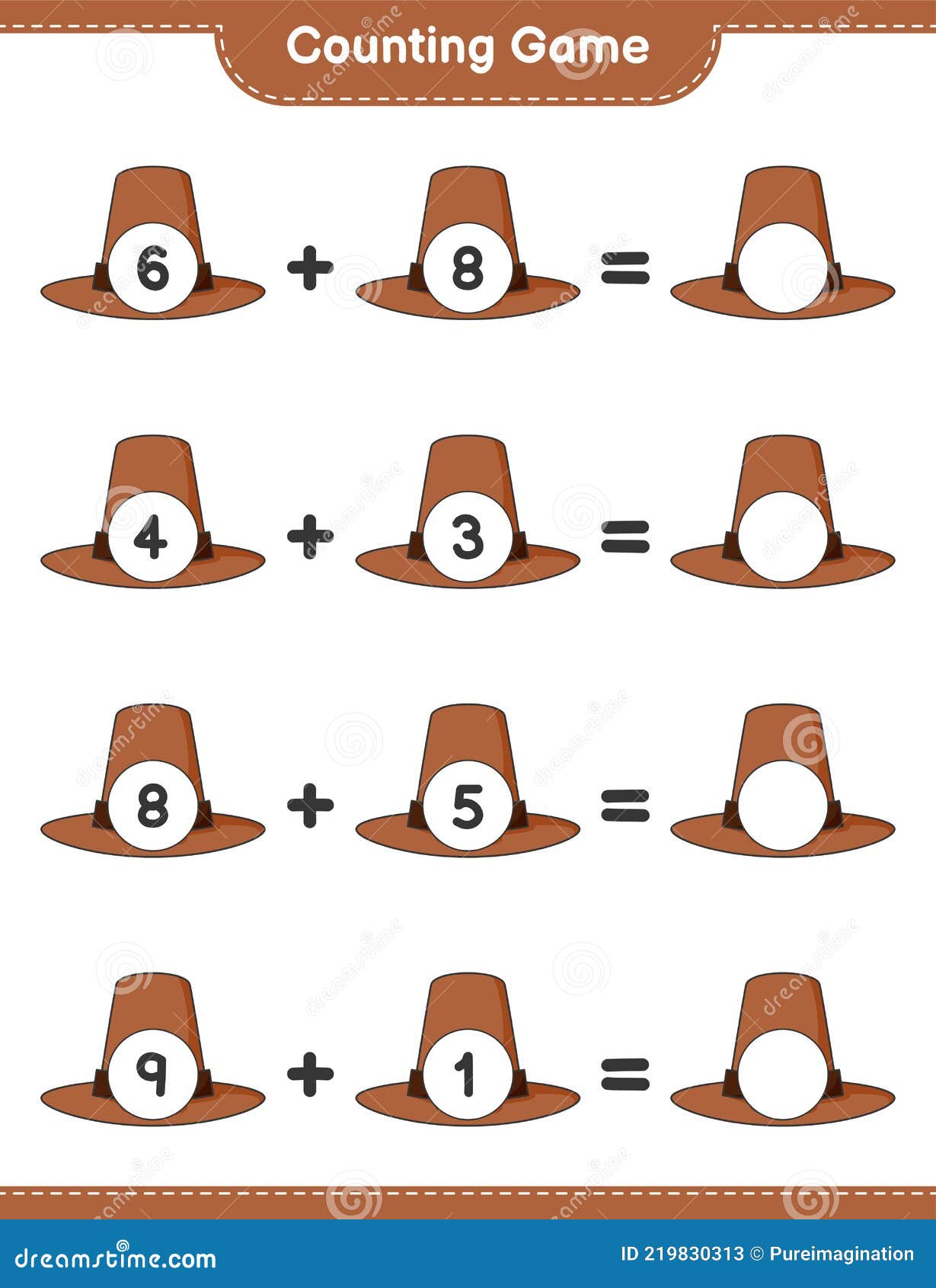 Counting Game, Count the Number of Hat and Write the Result ...