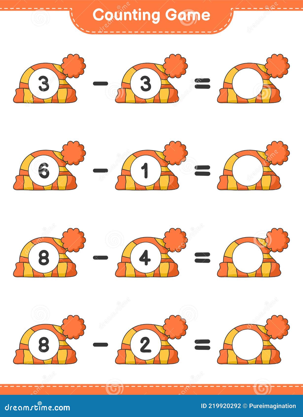 Counting Game, Count the Number of Hat and Write the Result ...