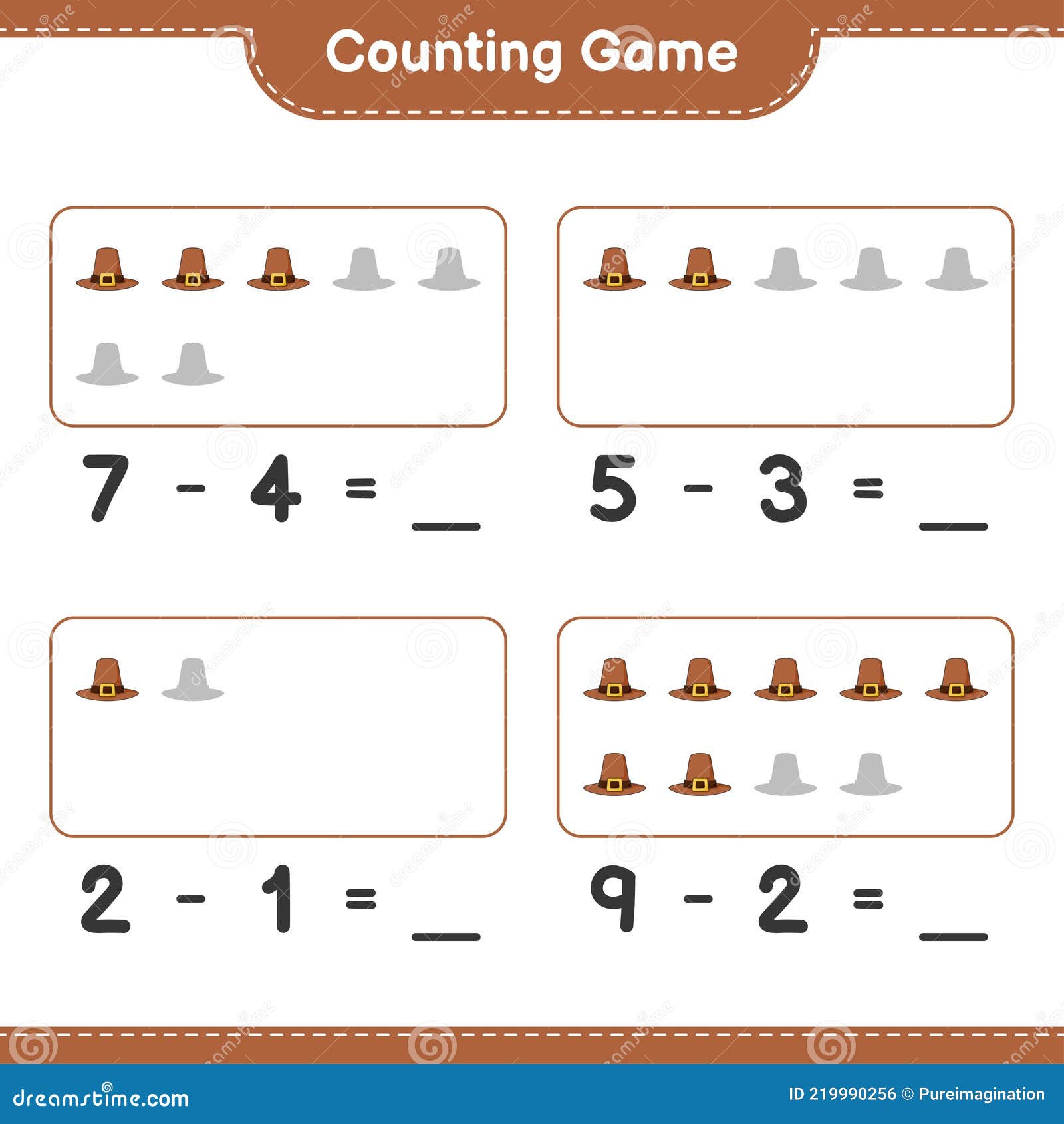 Counting Game, Count the Number of Hat and Write the Result ...