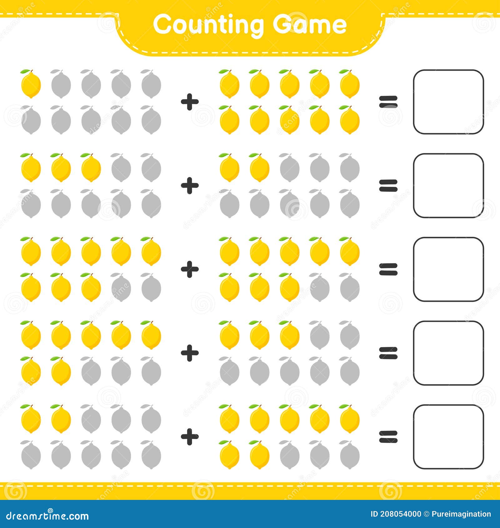 Counting Game, Count the Number of Lemon and Write the Result ...