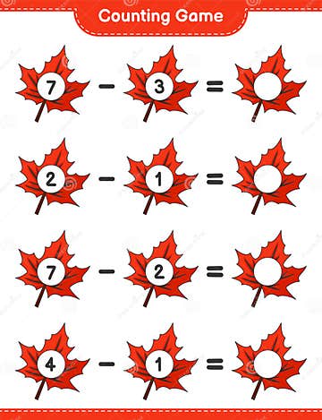 Counting Game, Count the Number of Maple Leaf and Write the Result ...