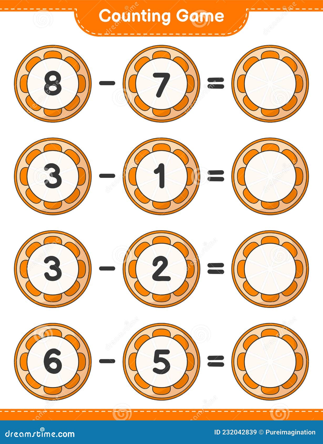 Counting Game, Count the Number of Orange and Write the Result ...