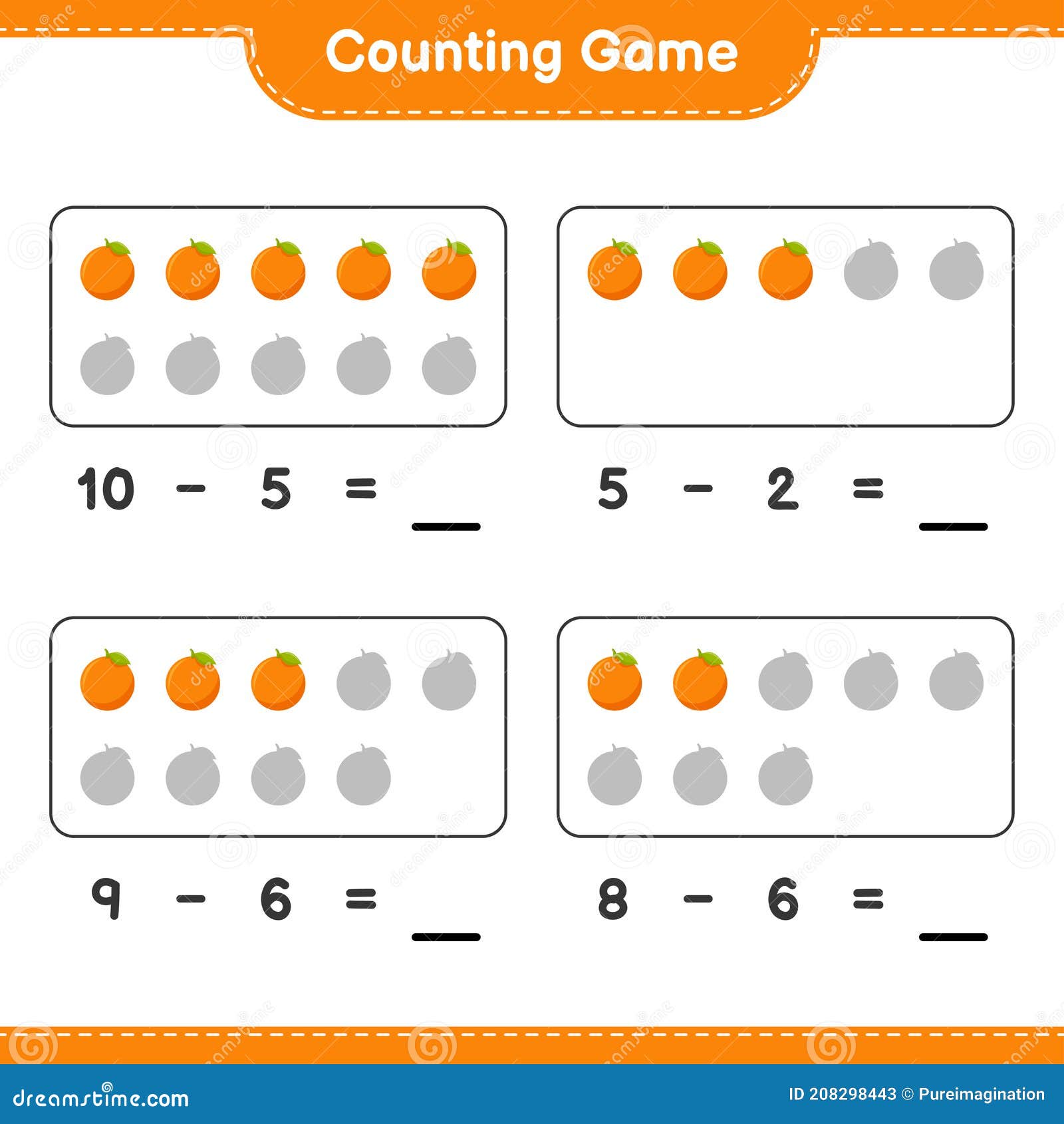 Counting Game, Count the Number of Orange and Write the Result ...