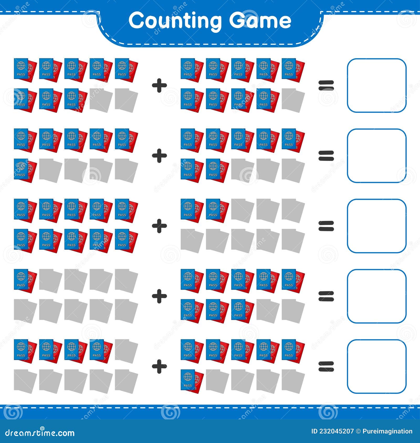 Counting Game, Count the Number of Passport and Write the Result ...