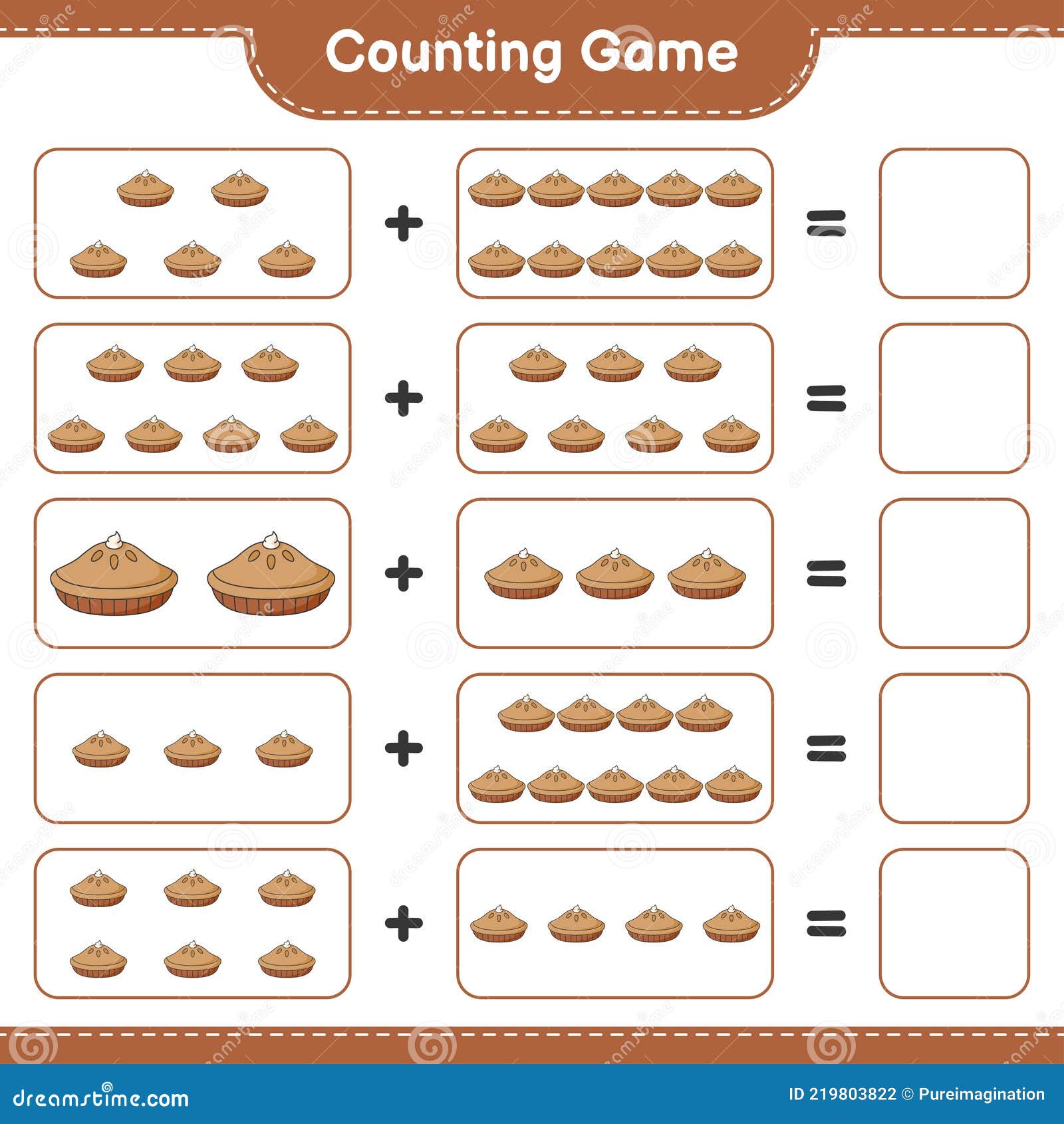Counting Game, Count the Number of Pie and Write the Result ...
