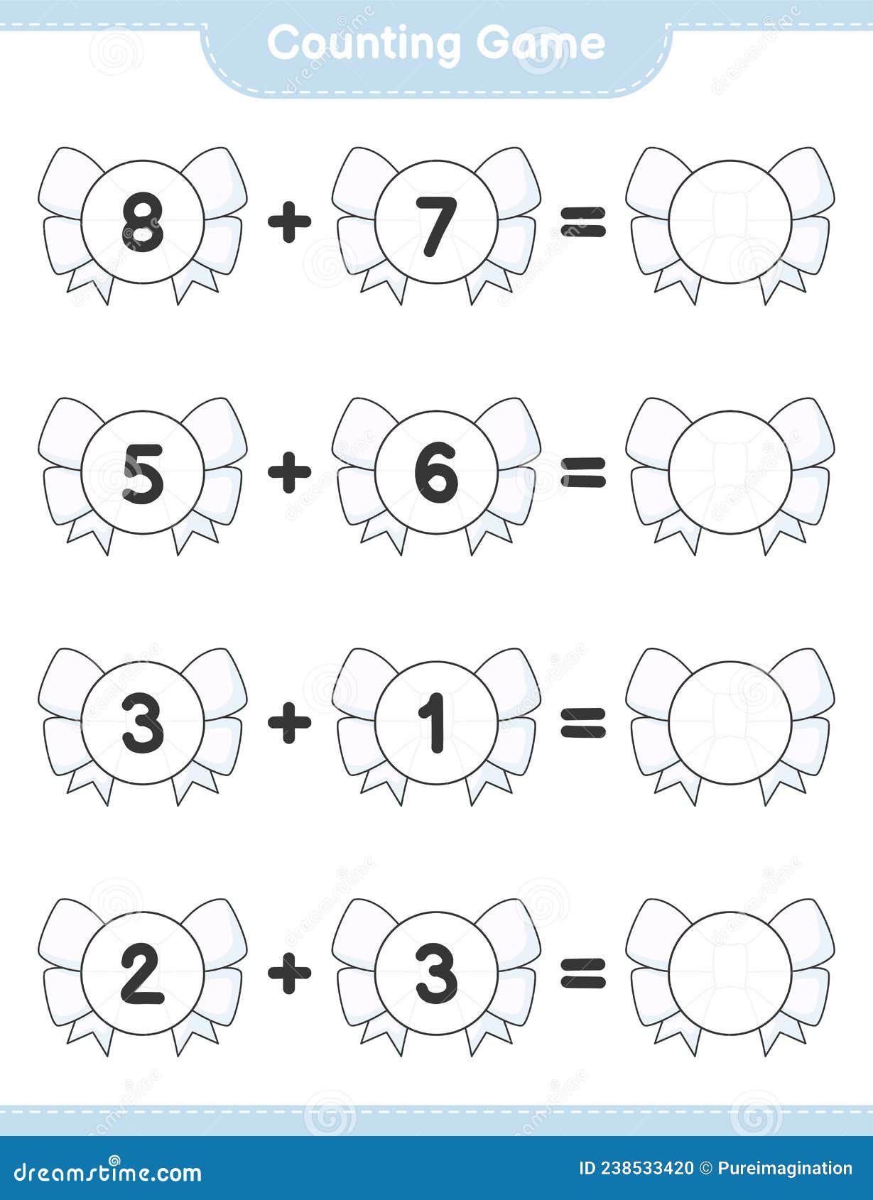 Counting Game, Count the Number of Ribbon and Write the Result ...