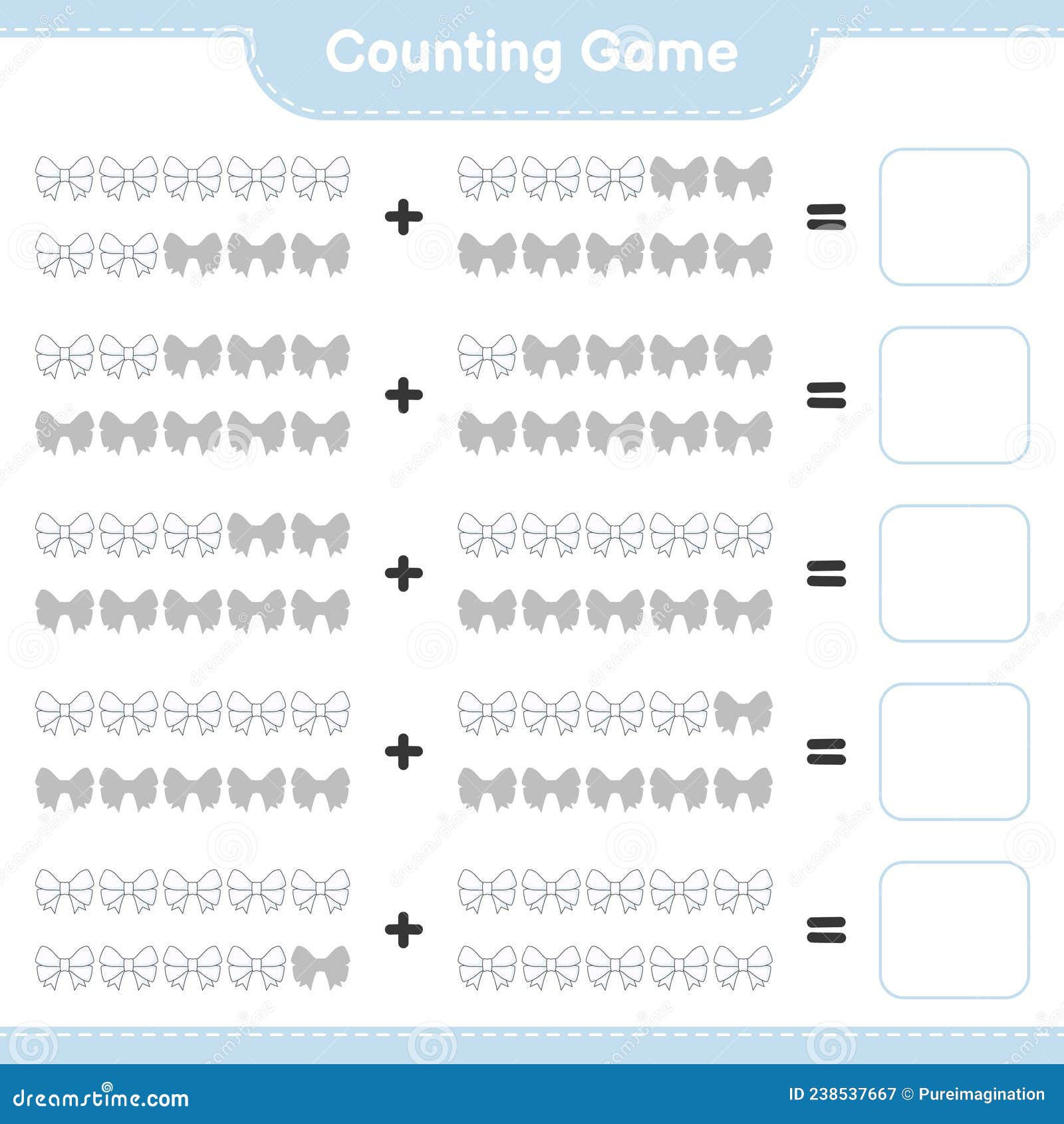 Counting Game, Count the Number of Ribbon and Write the Result ...