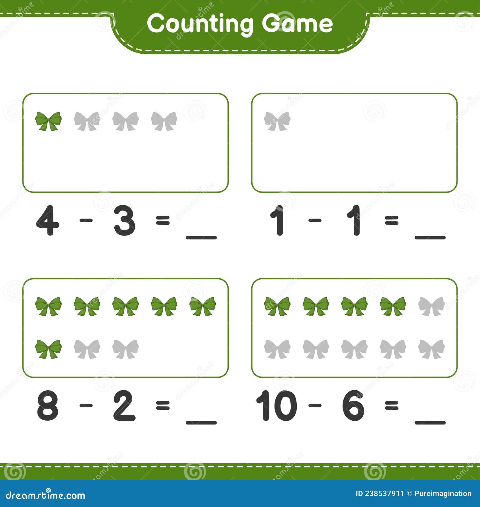 Counting Game, Count the Number of Ribbon and Write the Result ...