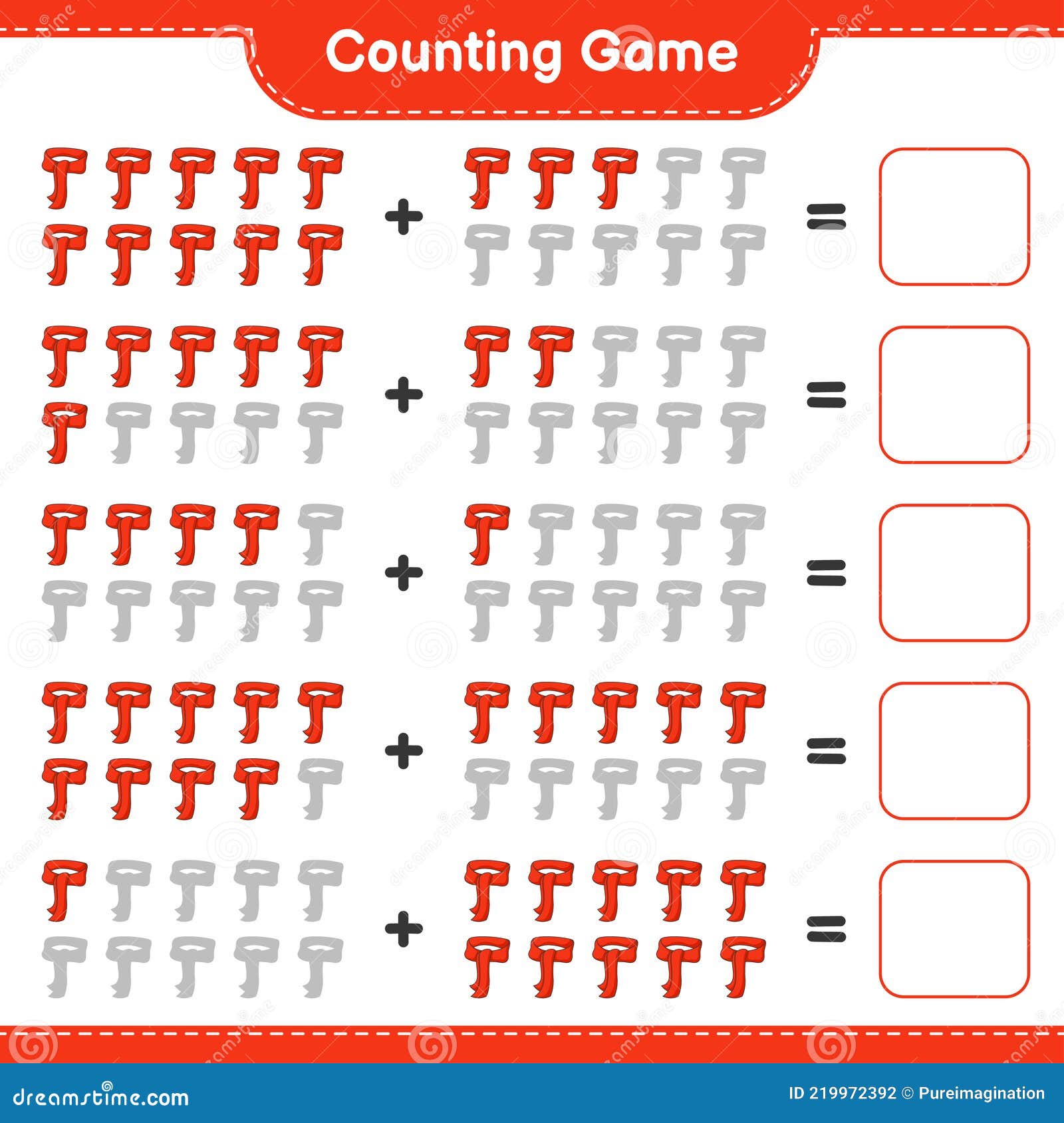 Counting Game, Count the Number of Scarf and Write the Result ...