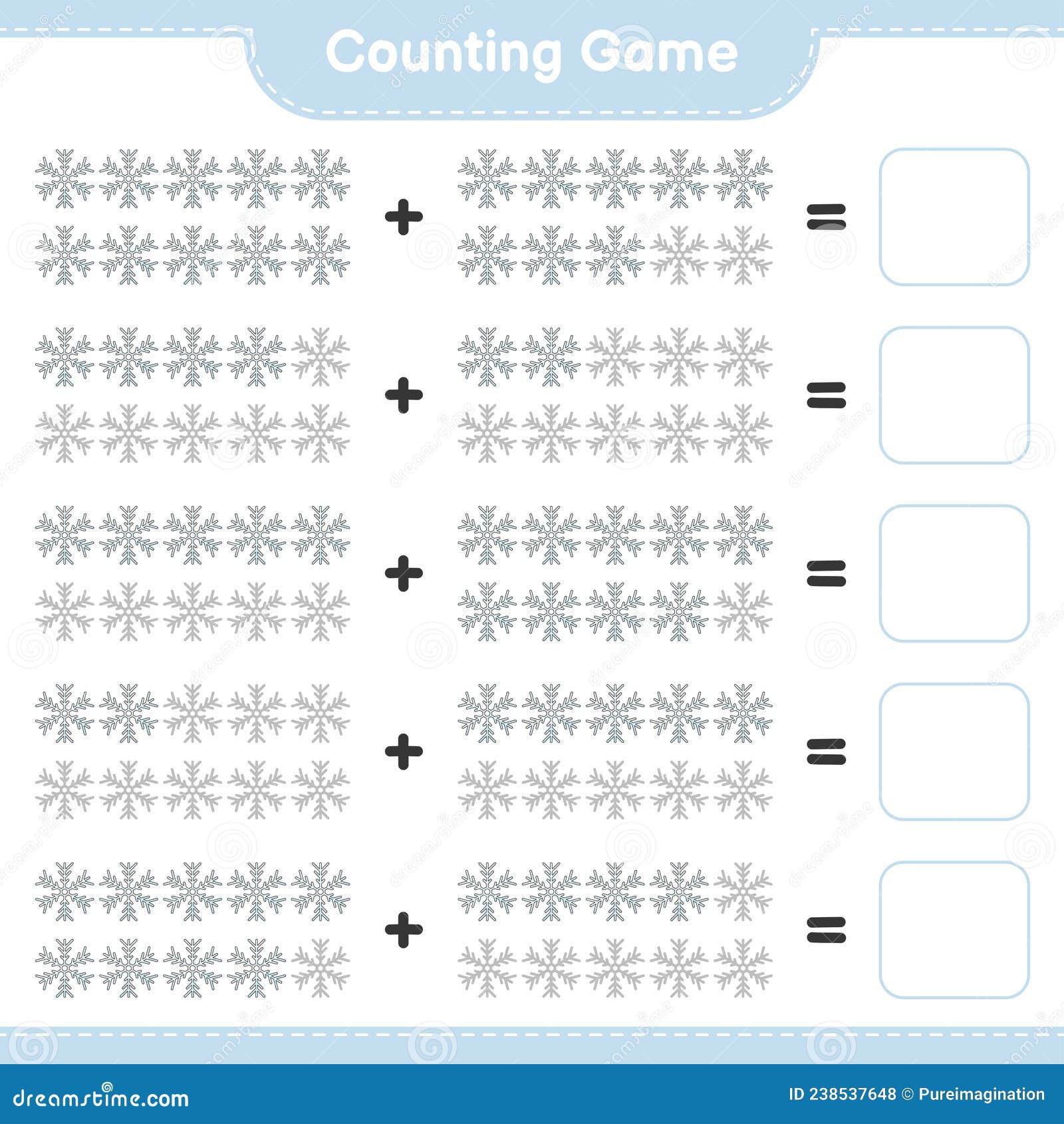 Counting Game, Count the Number of Snowflake and Write the Result ...
