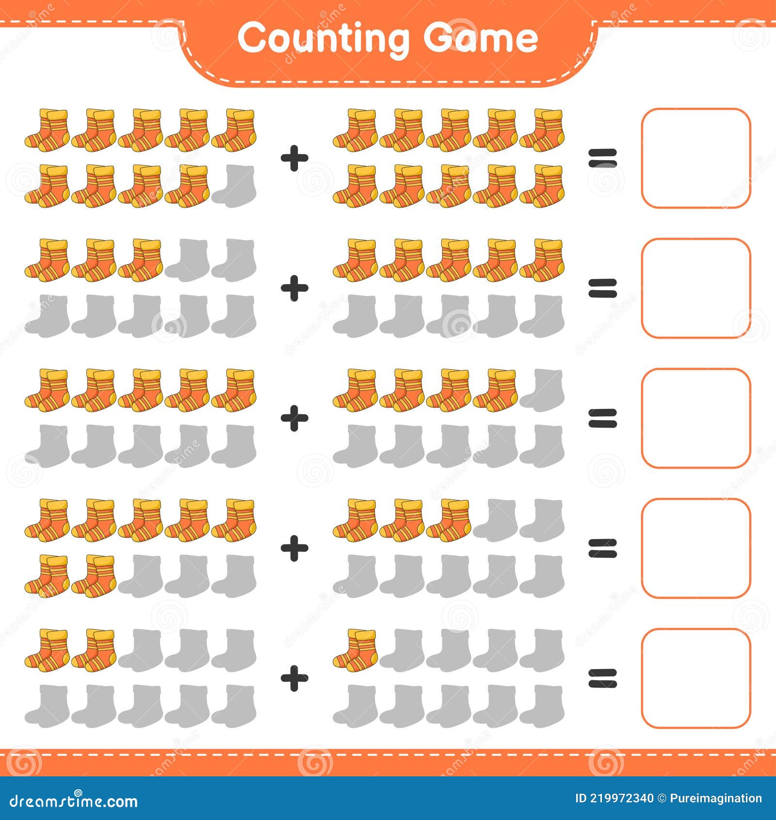 Counting Game, Count the Number of Socks and Write the Result ...