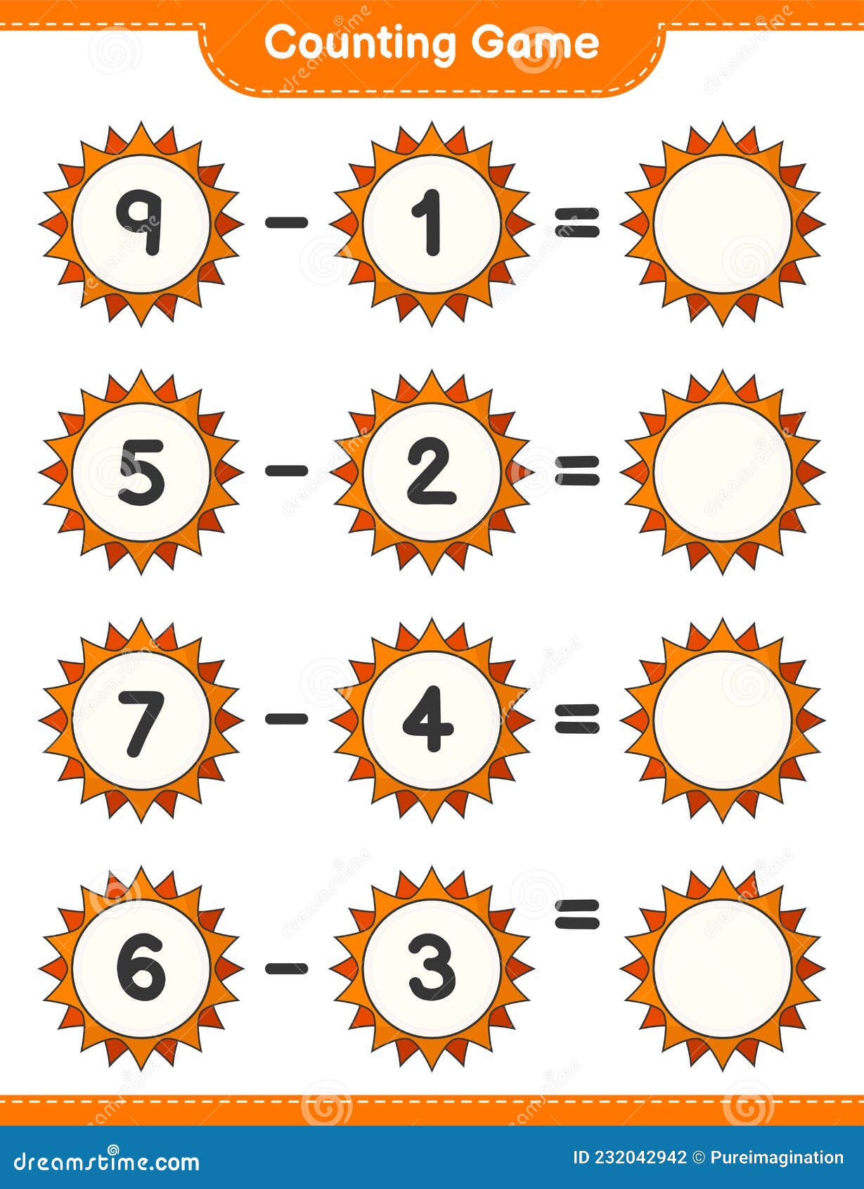Counting Game, Count the Number of Sun and Write the Result ...