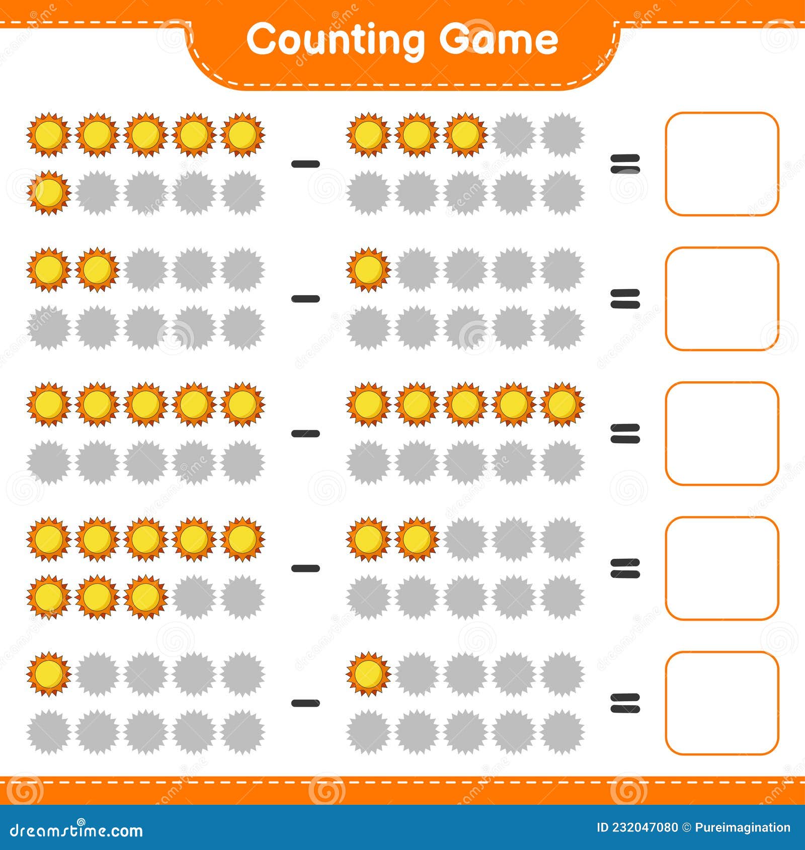 Counting Game, Count the Number of Sun and Write the Result ...