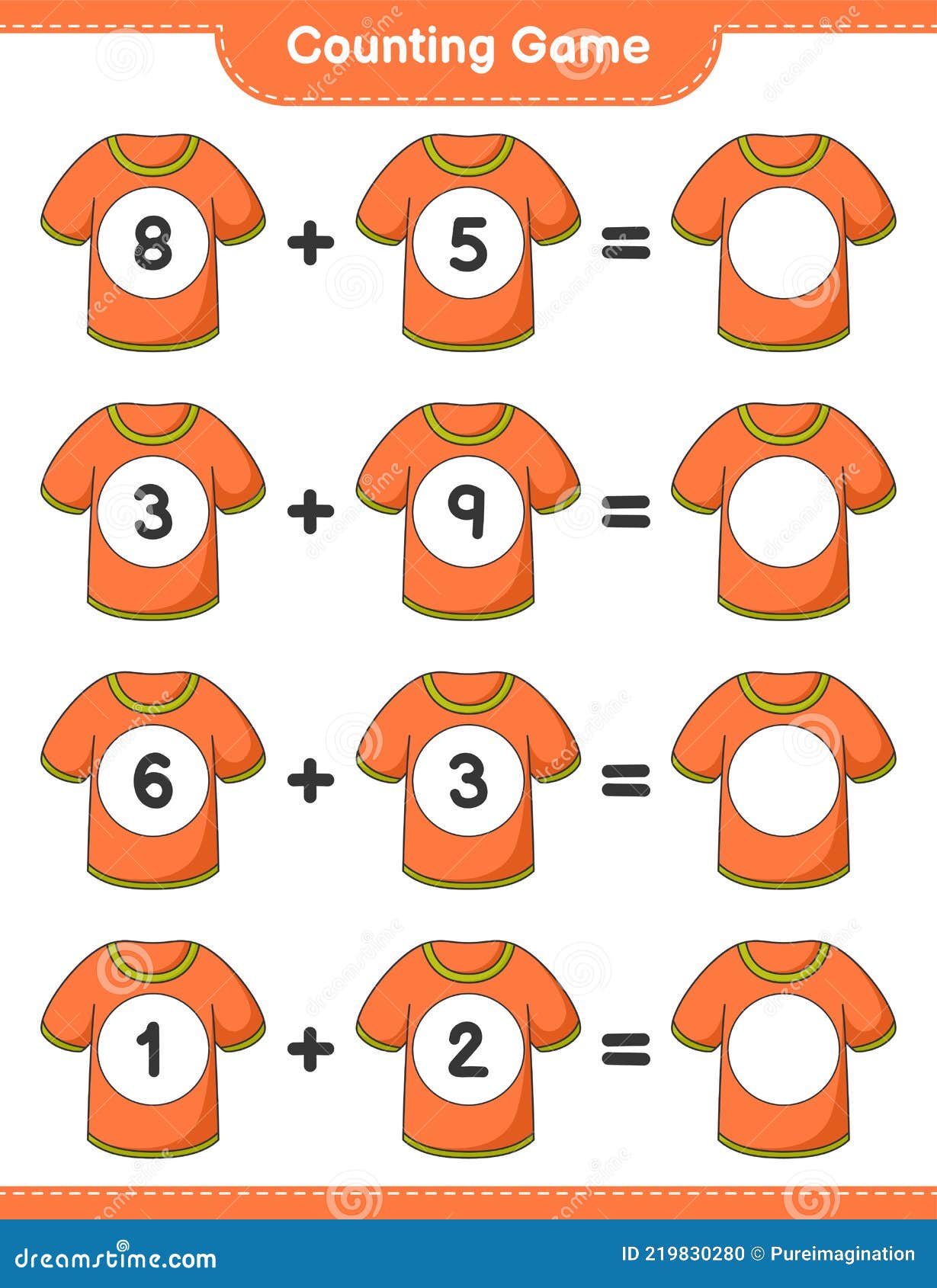 Counting Game, Count the Number of Tshirt and Write the Result ...