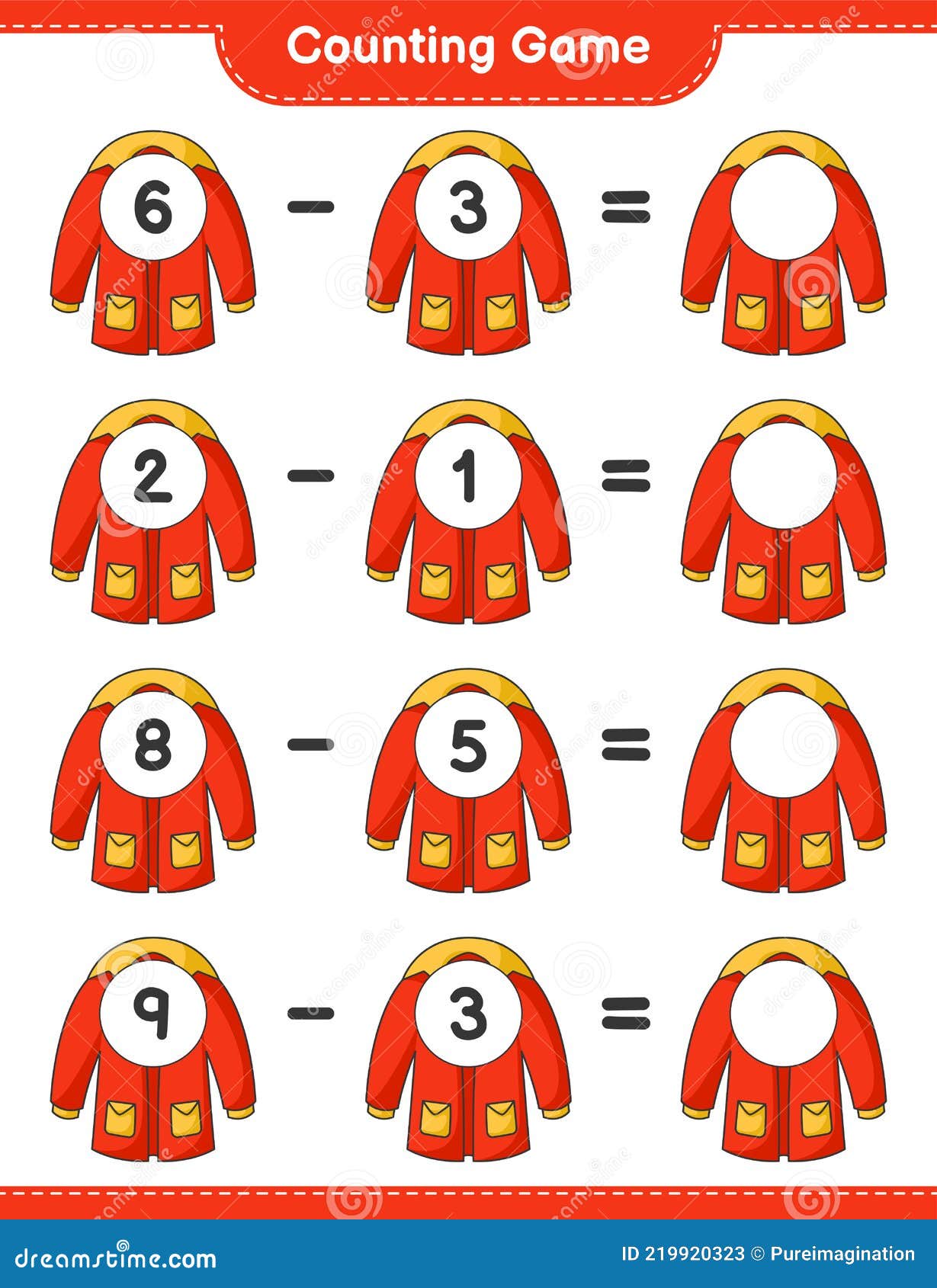 Counting Game, Count the Number of Warm Clothes and Write the Result ...