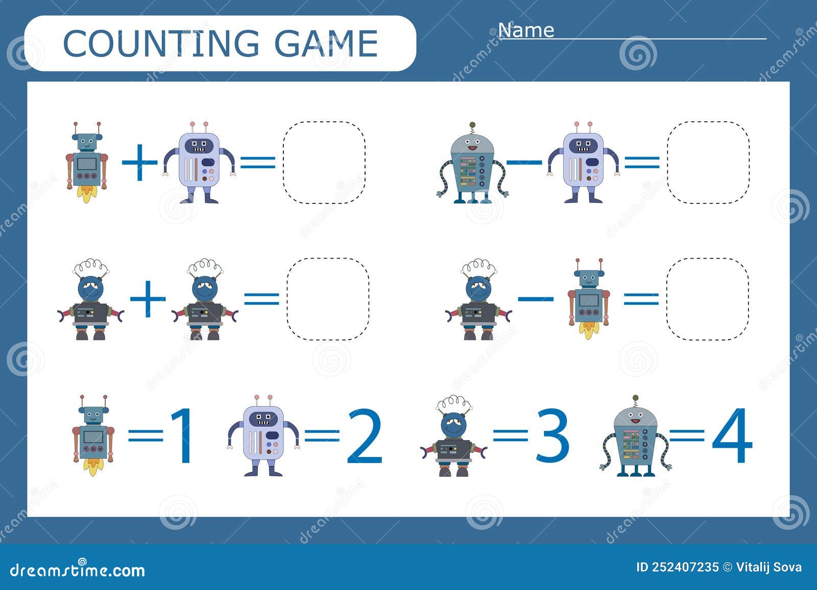 Counting game stock illustration. Illustration of cyborg - 252407235