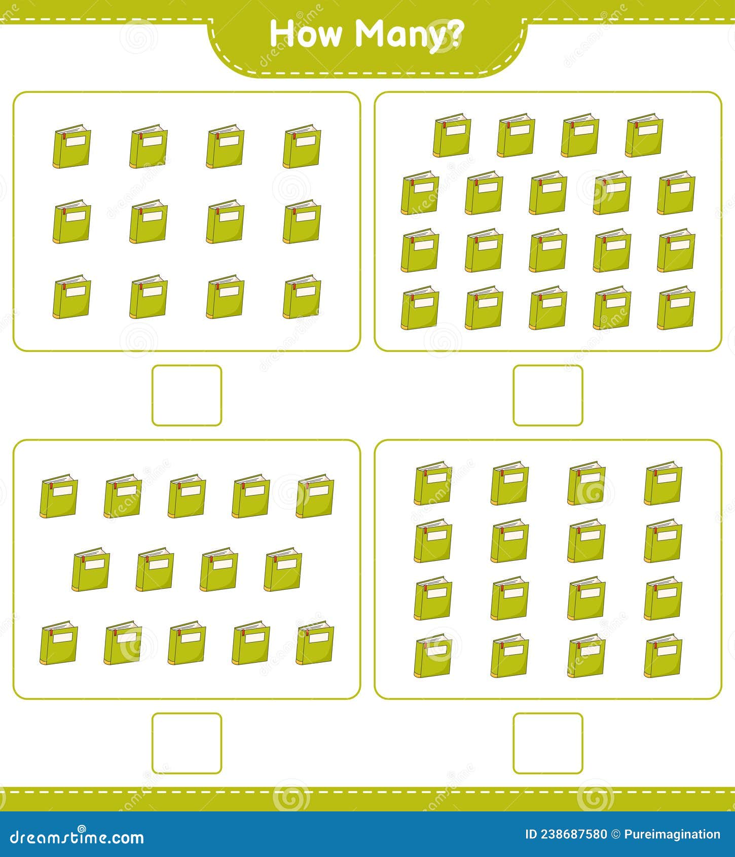 Counting Game, How Many Book. Educational Children Game, Printable ...