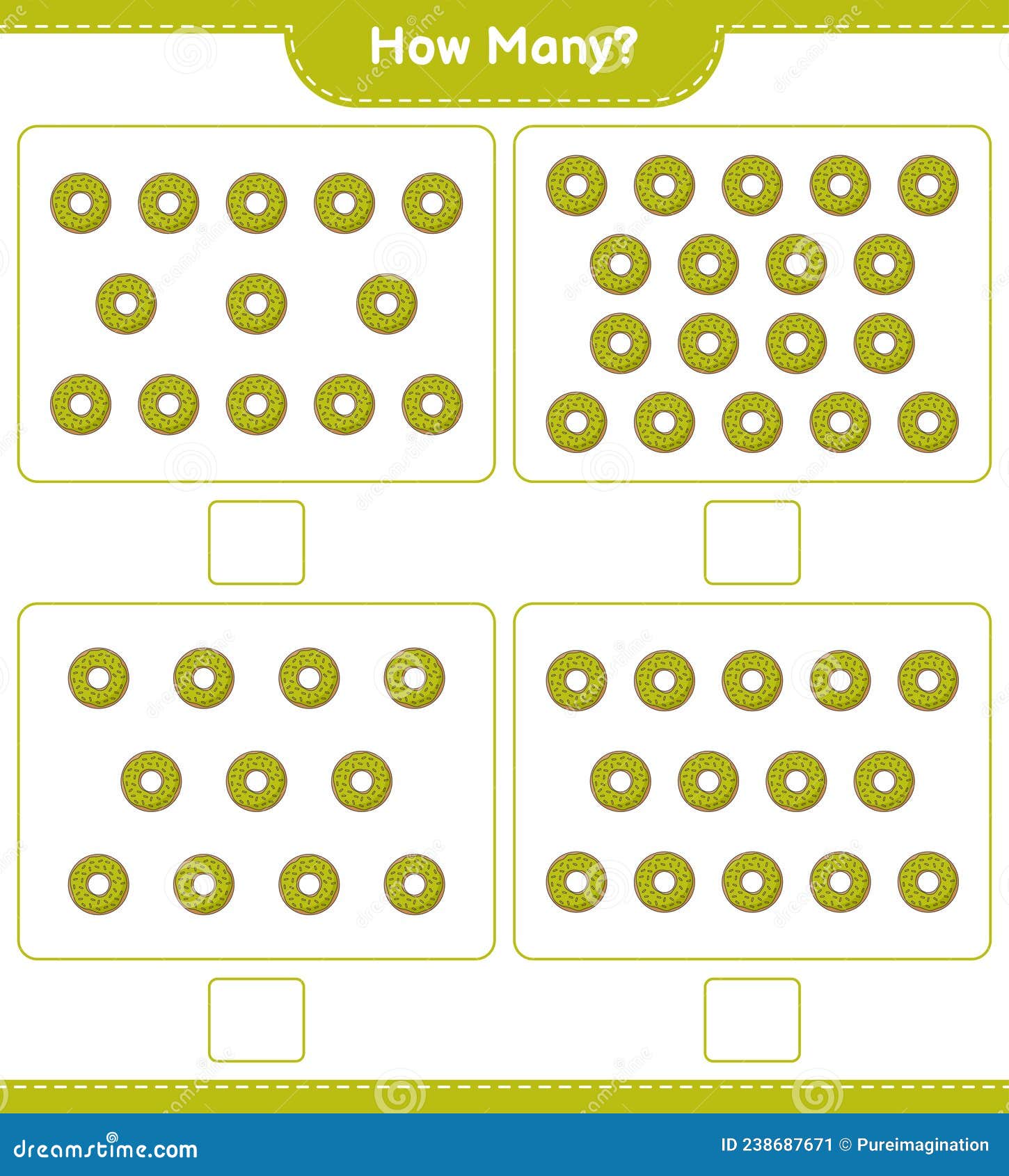 Counting Game, How Many Donut. Educational Children Game, Printable ...