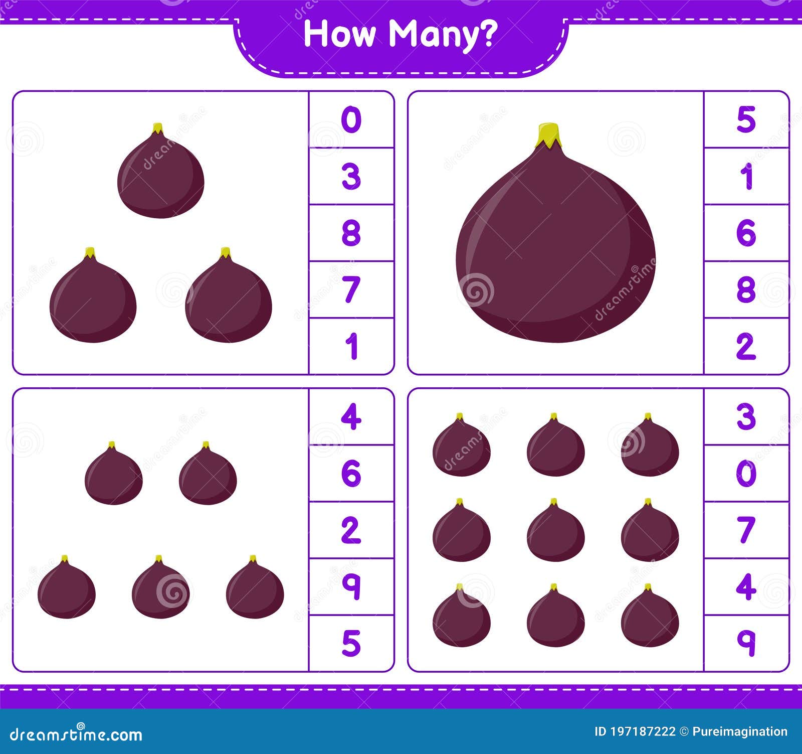 Counting Game, How Many Fig. Educational Children Game, Printable ...