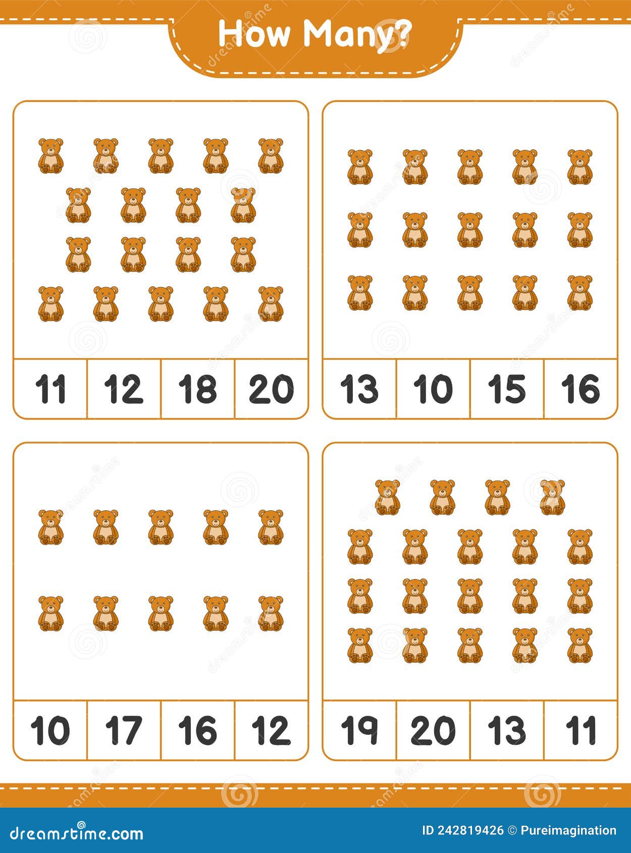 Counting Game, How Many Teddy Bear. Educational Children Game ...