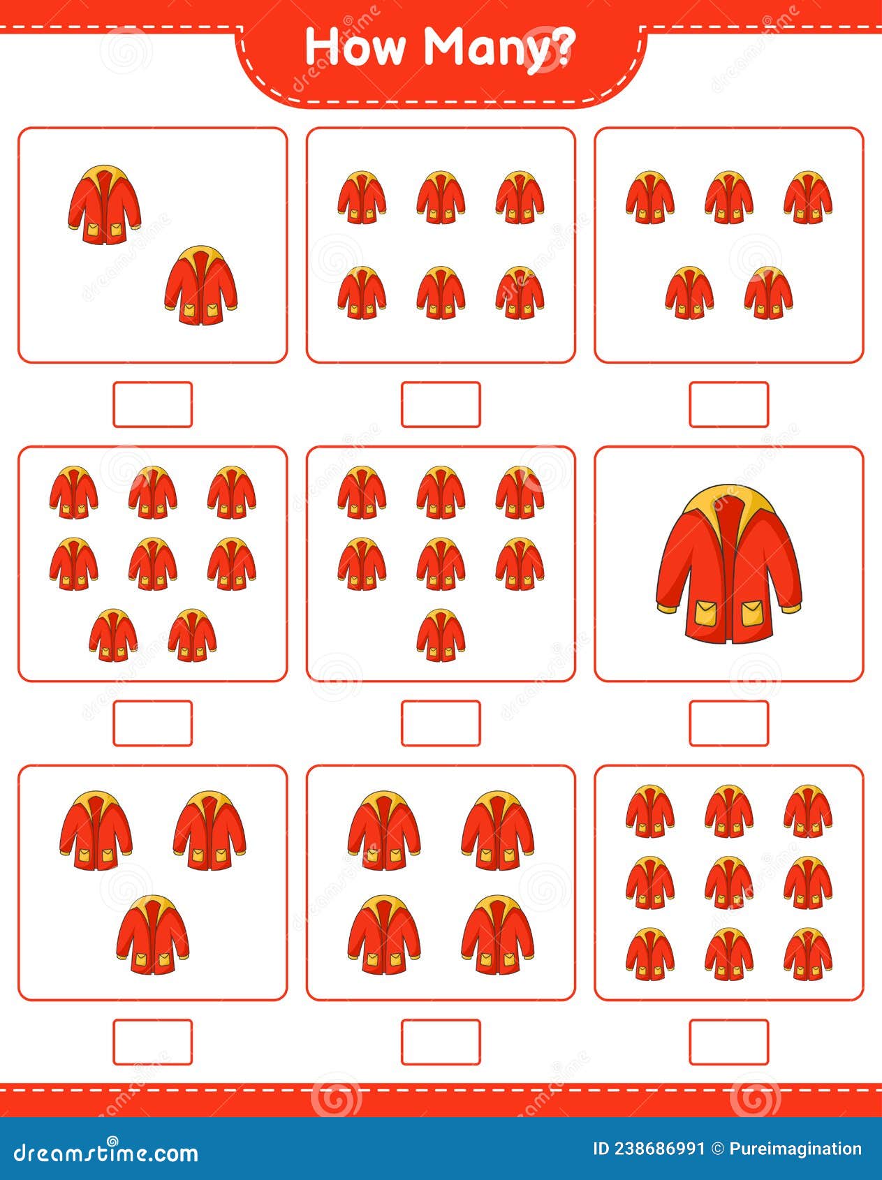 Counting Game, How Many Warm Clothes. Educational Children Game ...